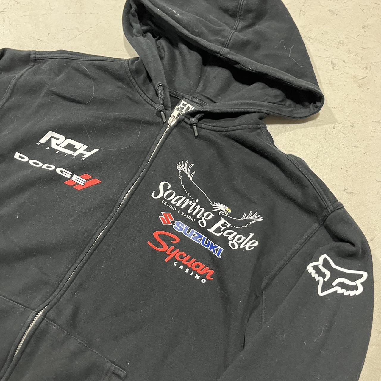 🚨 Fox Racing Zip Up Multi Logo Great Design And In ... - Depop