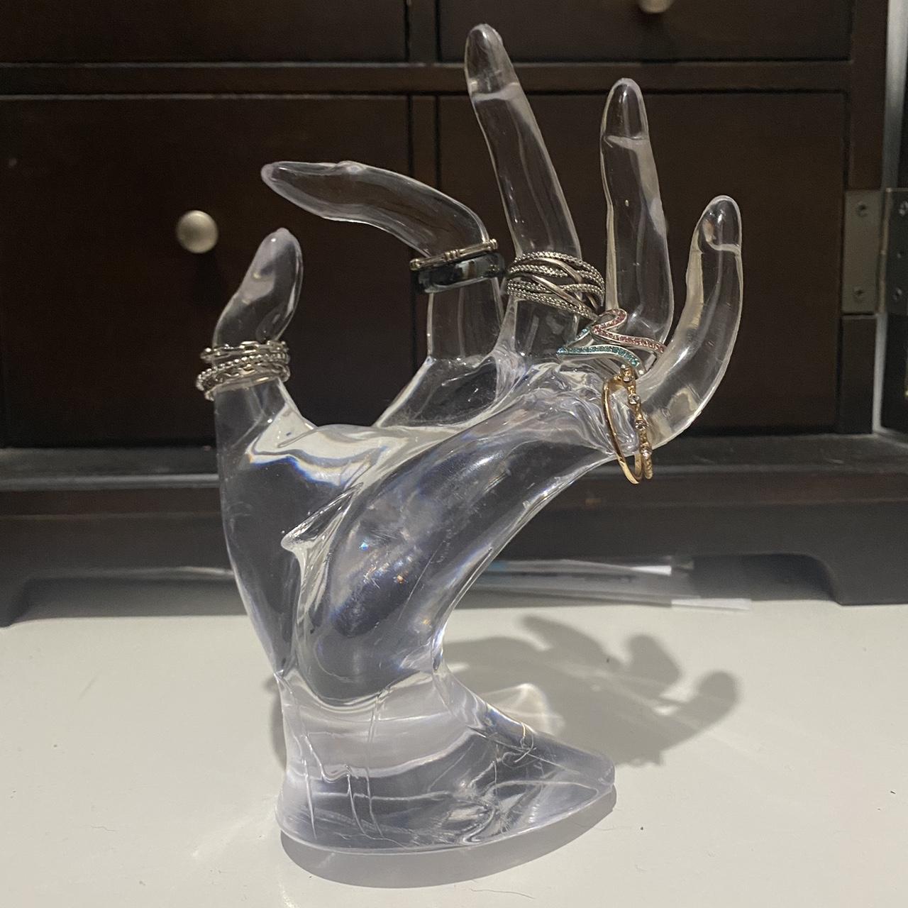 Clear Hand Shaped Ring Holder (Rings not included) - Depop
