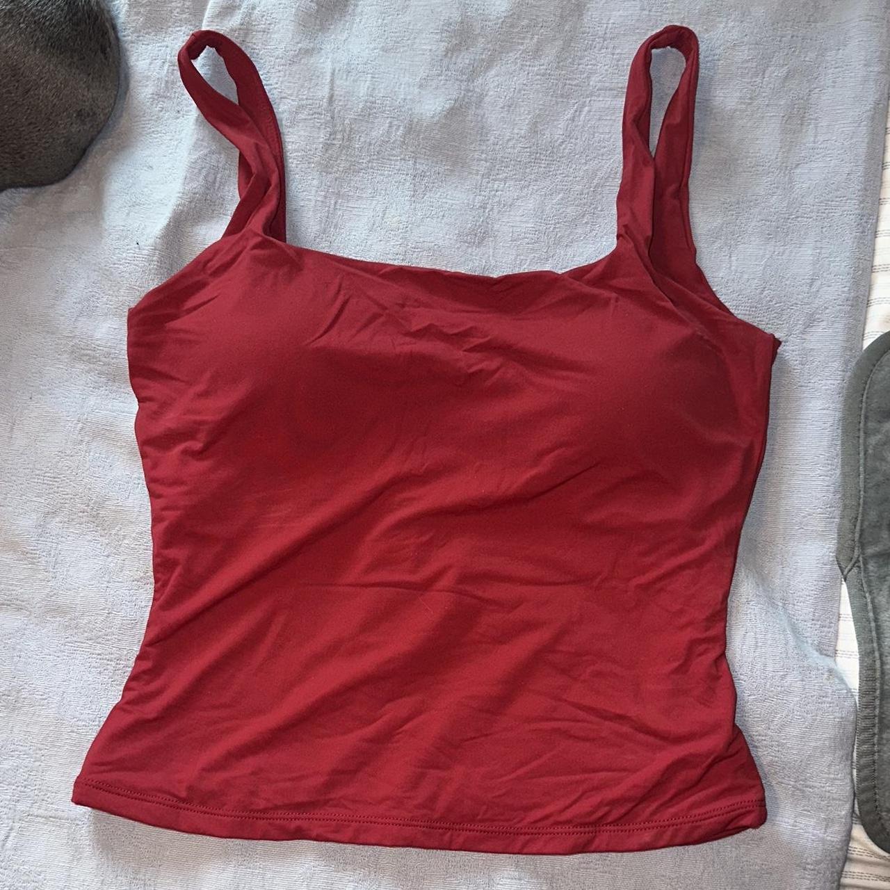 never worn size medium buttery red tank top thick... | Depop