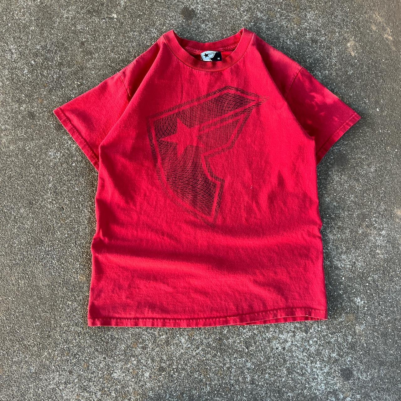 Y2K red graphic skate t-shirt size M -great... - Depop