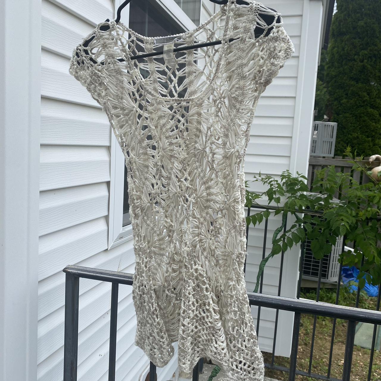 Liquid By Sioni Mesh Knit Bathing Suit Cover Dress... - Depop