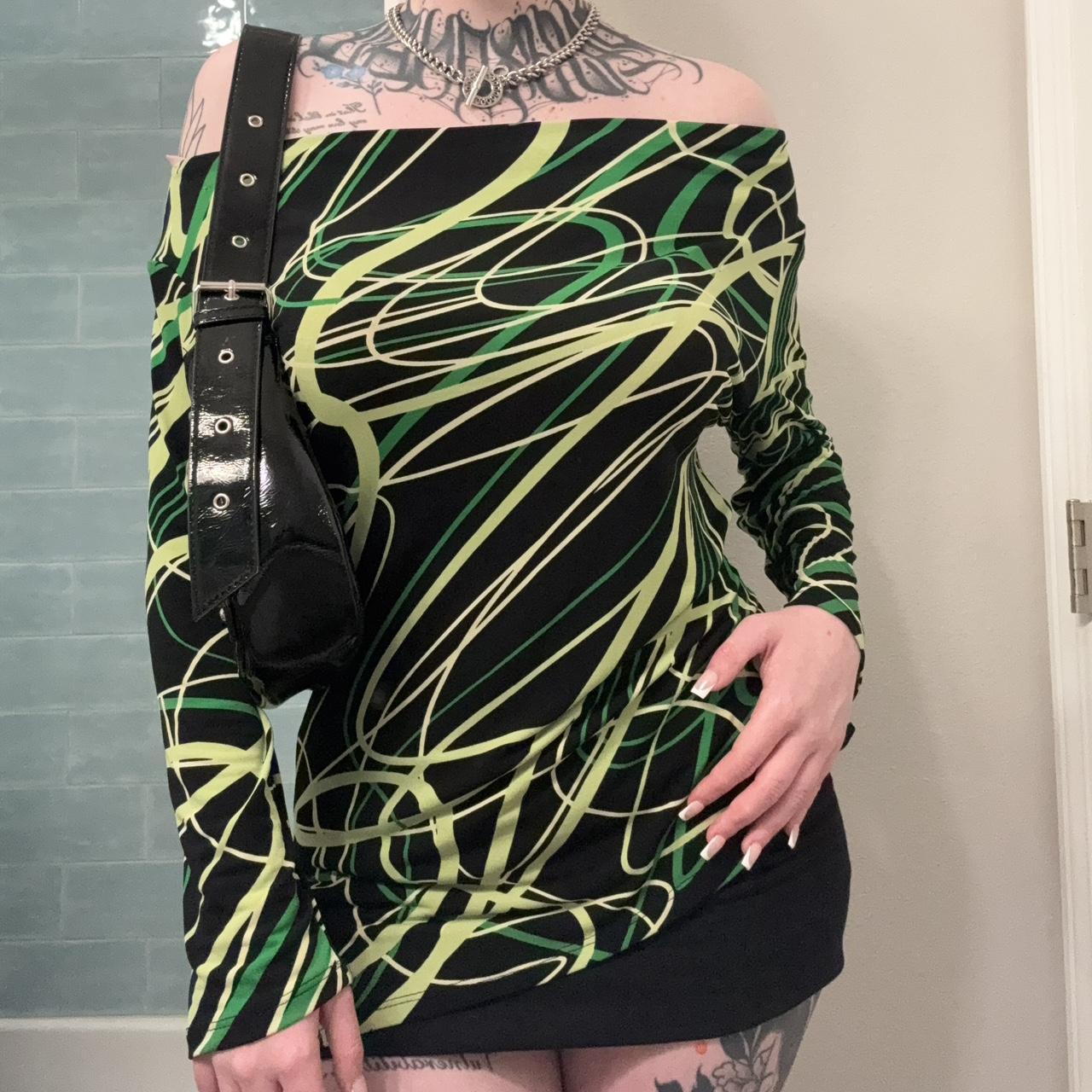 y2k office siren off the shoulder top - size large... | Depop