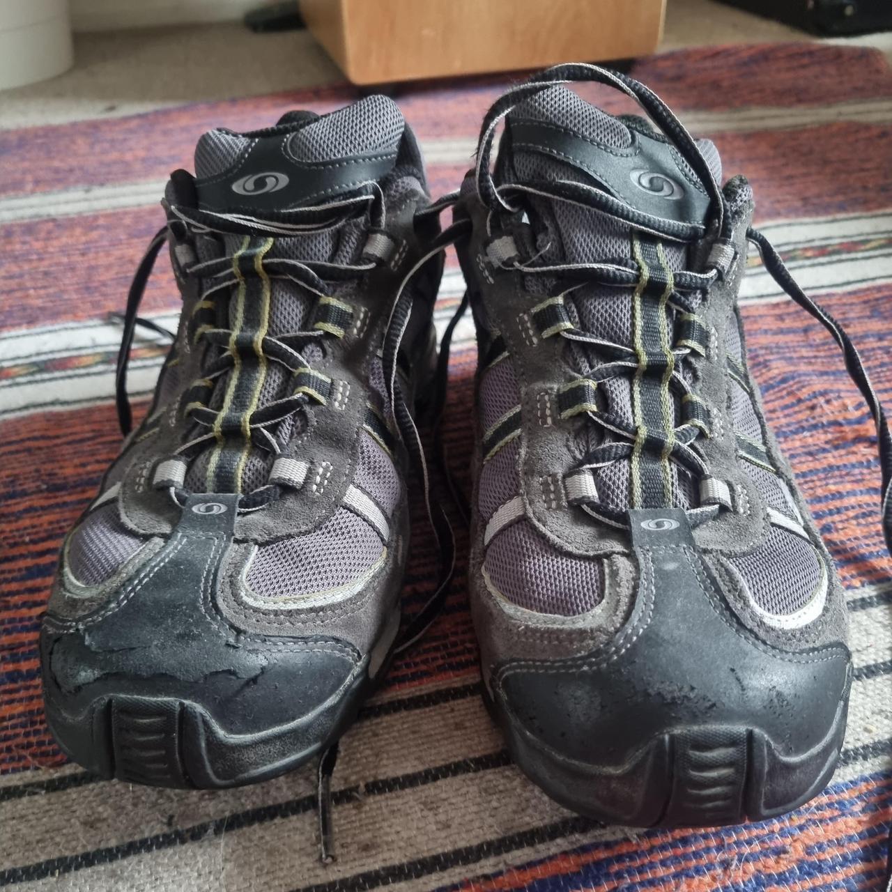 Grey Salomon Contagrip walking boots, size 7.5... - Depop