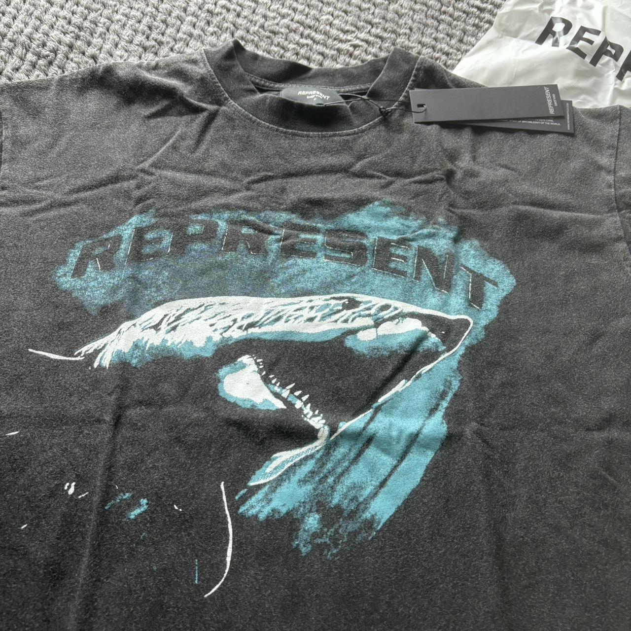Black Represent Shark Print T-Shirt - Item is in... - Depop