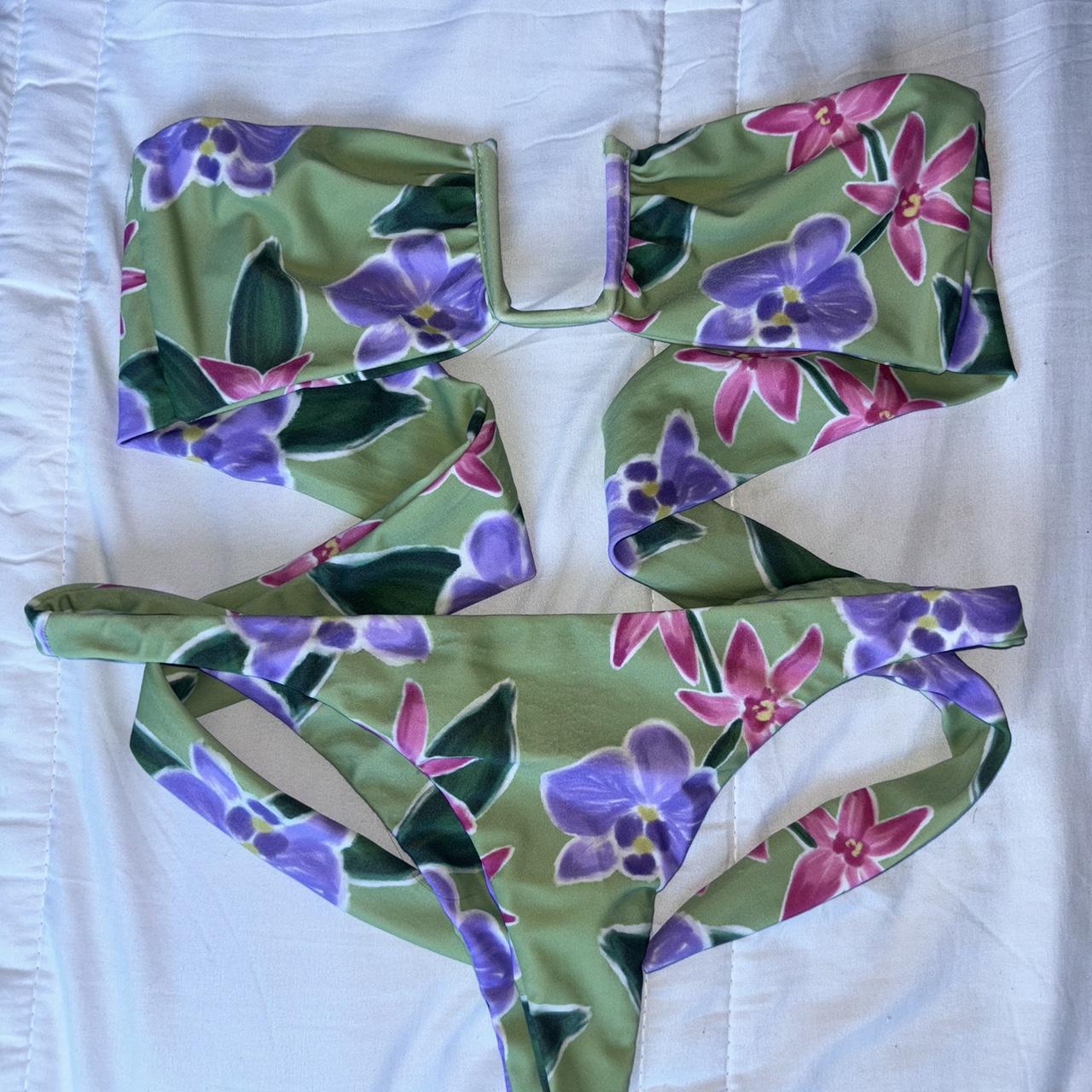 benoa garden isle set queen top (s) and tai bottom... | Depop