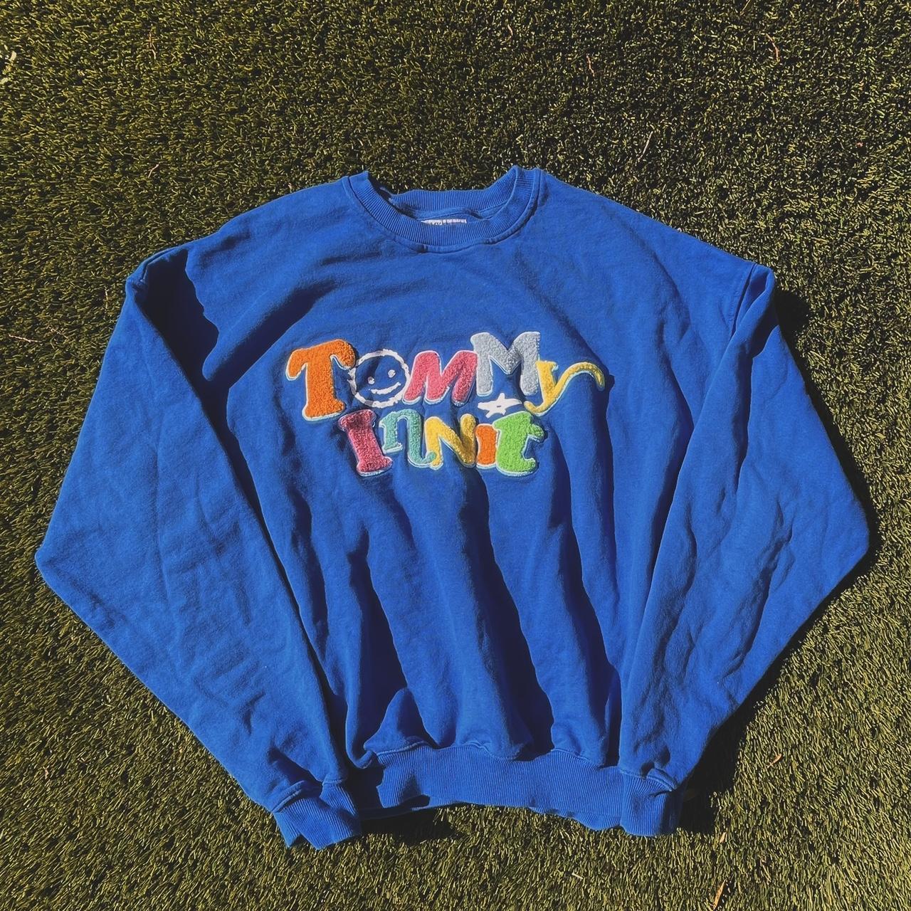Tommyinnit Og crew neck hoodie in blue - Depop