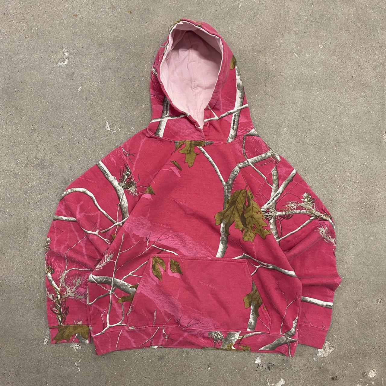 Pink Realtree Cammo Hoodie Size Medium... - Depop