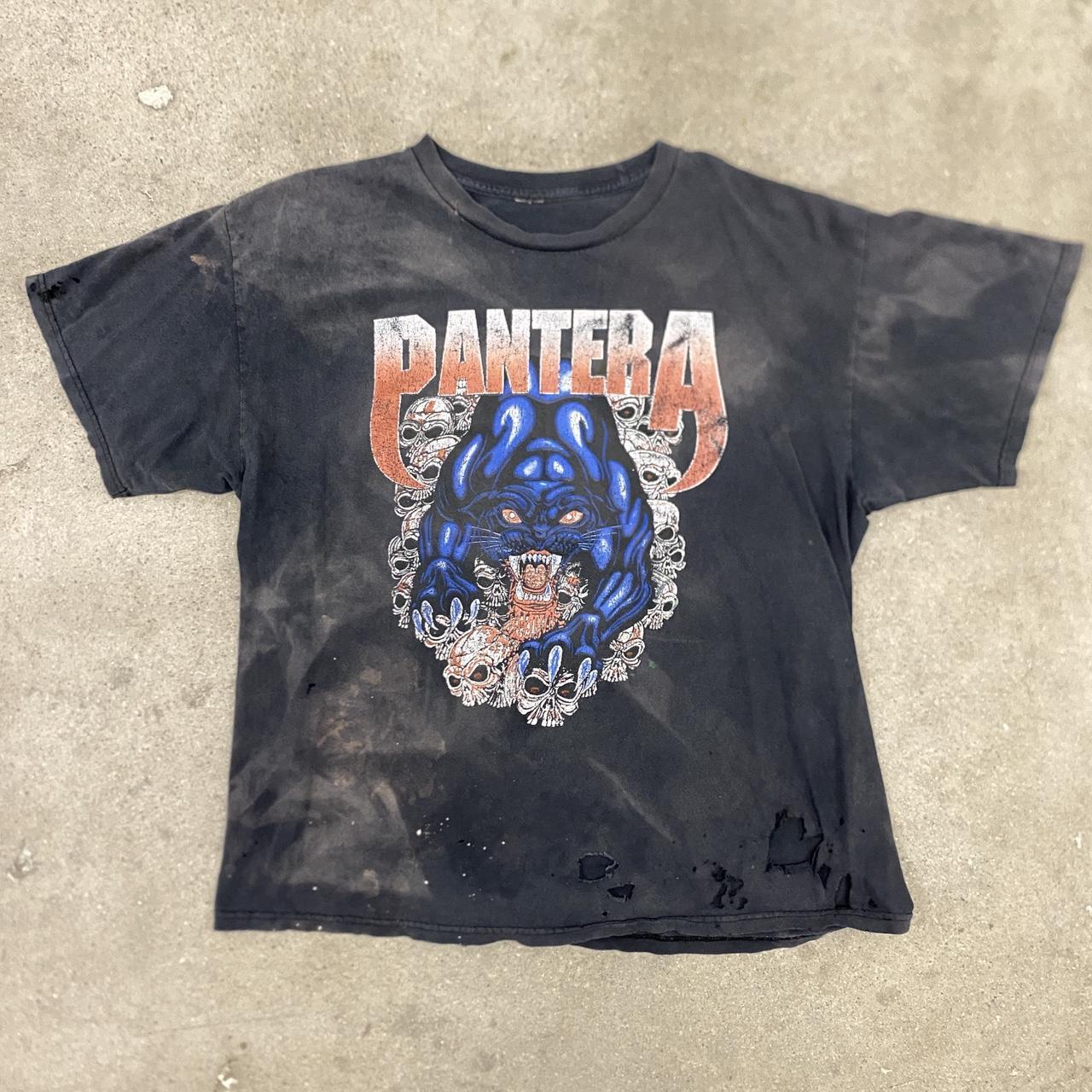 Distressed vintage Early 00s Pantera Rock Band tee... | Depop