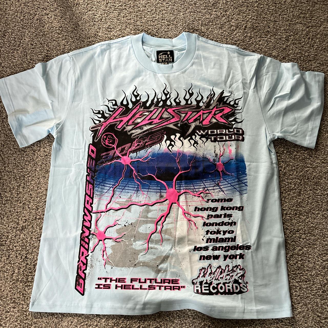 baby blue hellstar tshirt brand new with tags and... - Depop