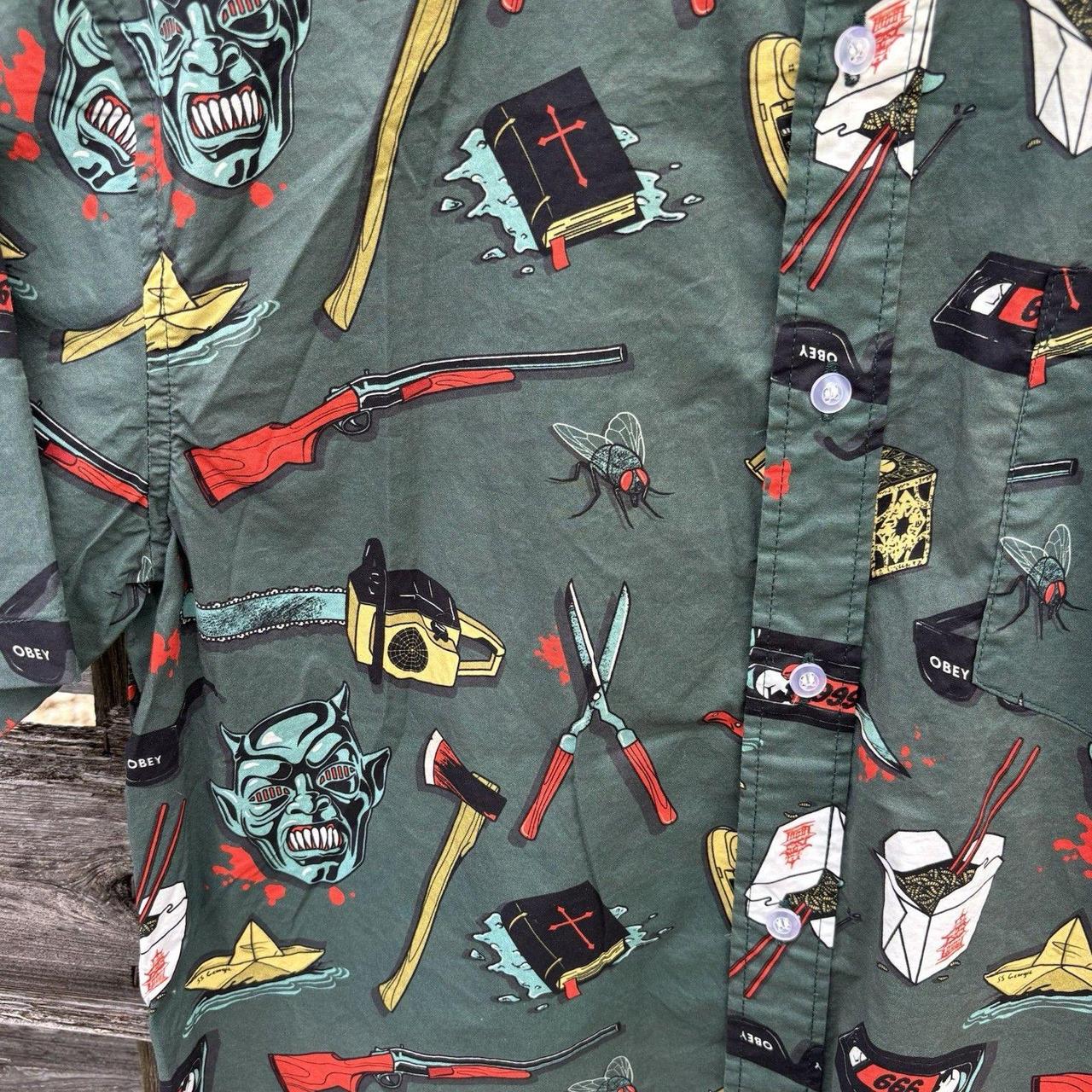 Creepy Co Horror Weapons Button Up Shirt Size... | Depop