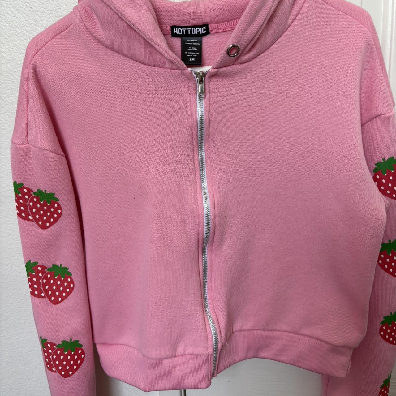 hot topic strawberry zip up small/medium - Depop