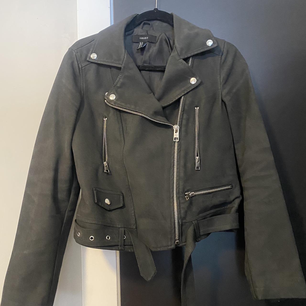 Matte Leather Jacket Size M #jacket #fauxleather - Depop