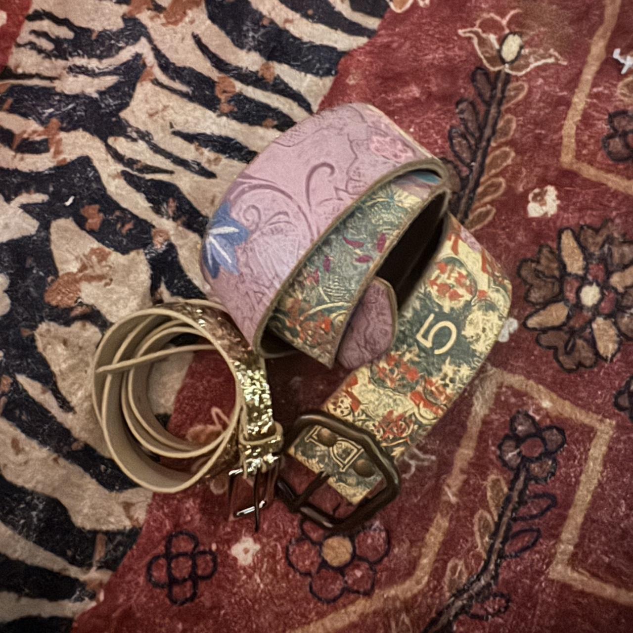 Multi-coloured vintage patterned belts Both are the... | Depop