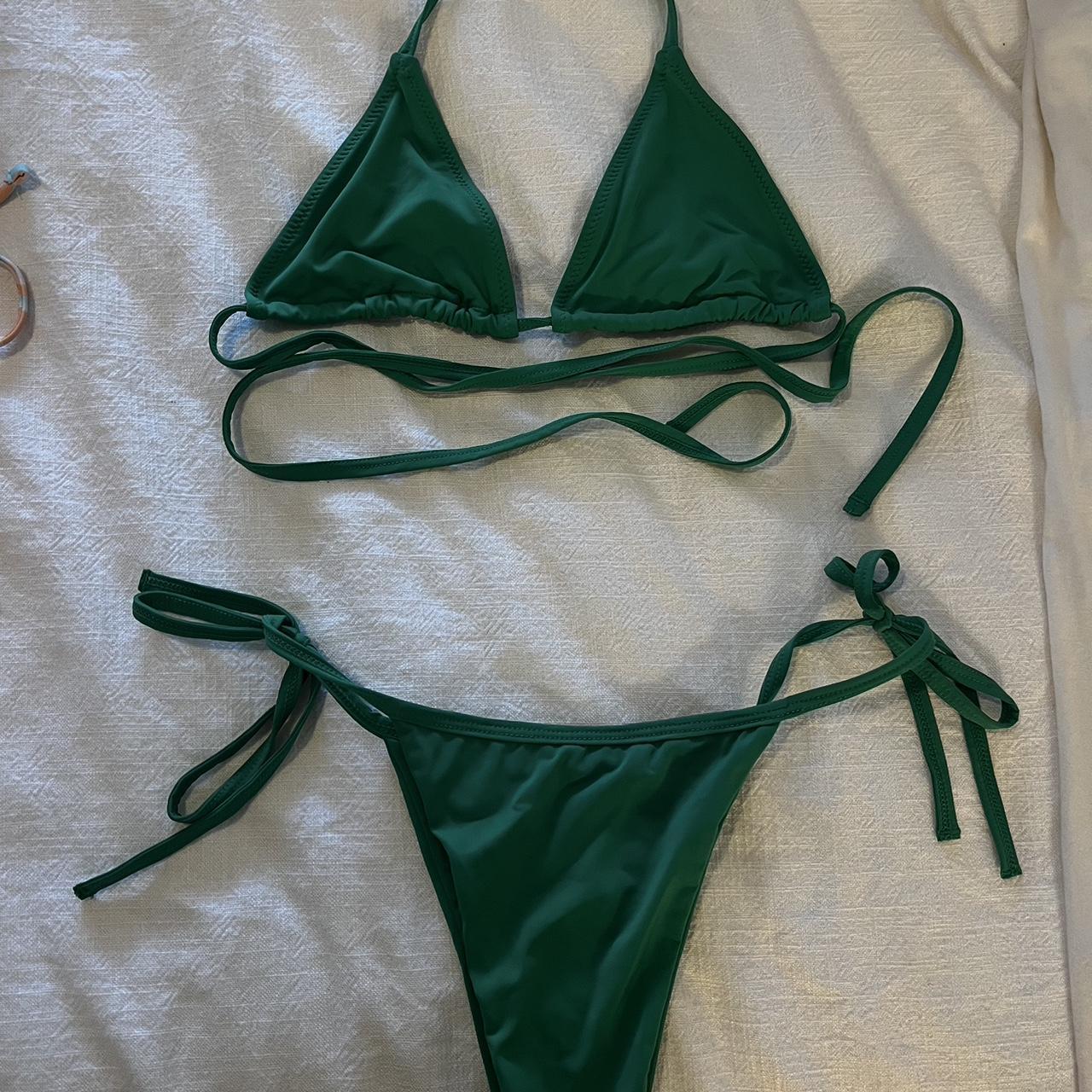 Green 437 bikini set #beachwear #437... - Depop