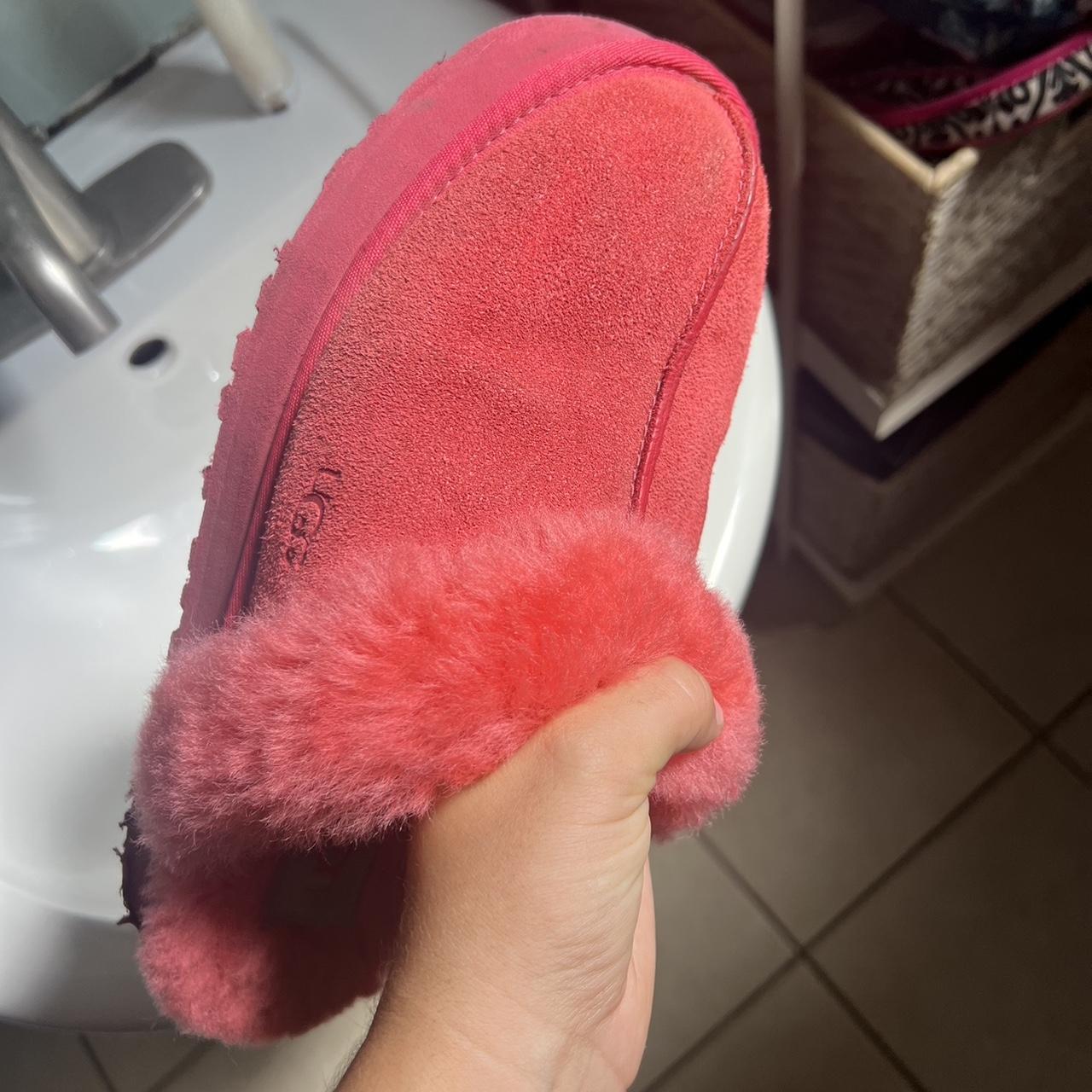 hot pink ugg slippers: they have a few marks of dirt... - Depop