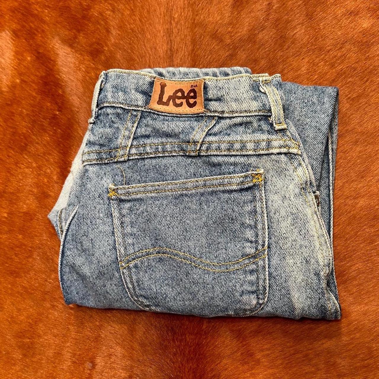Vintage Lee pepper stretch denim jeans womens size... - Depop