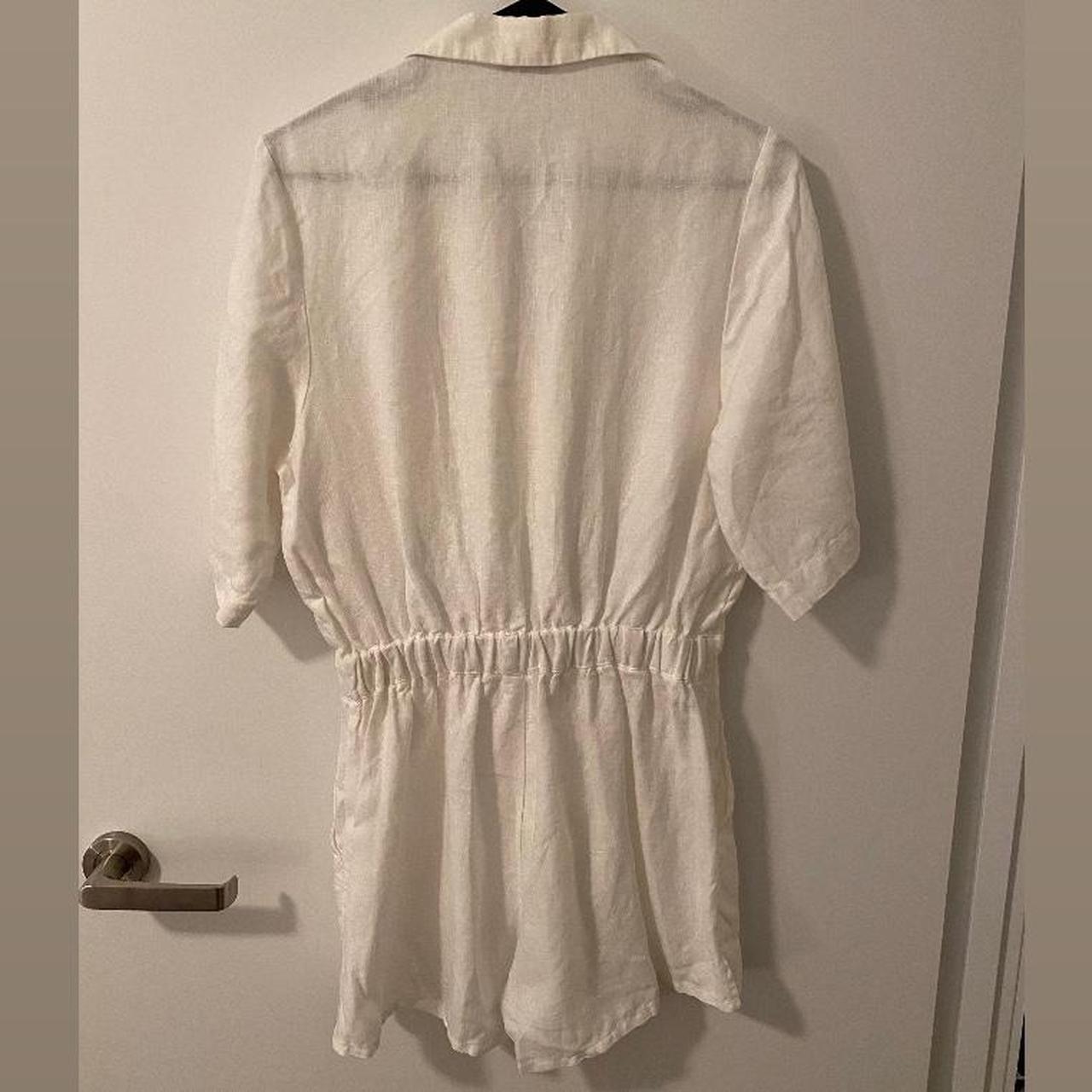 VENROY white linen jumpsuit, size XS - Depop