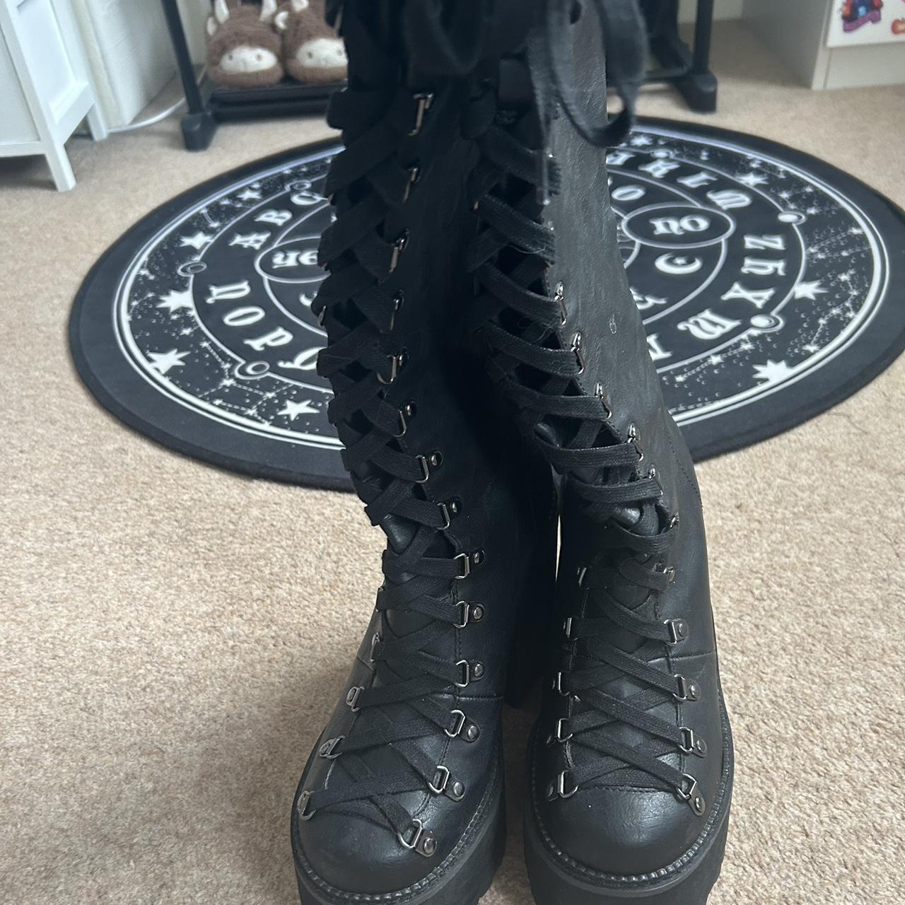 Killstar Bloodletting knee high boots! Only worn out... - Depop