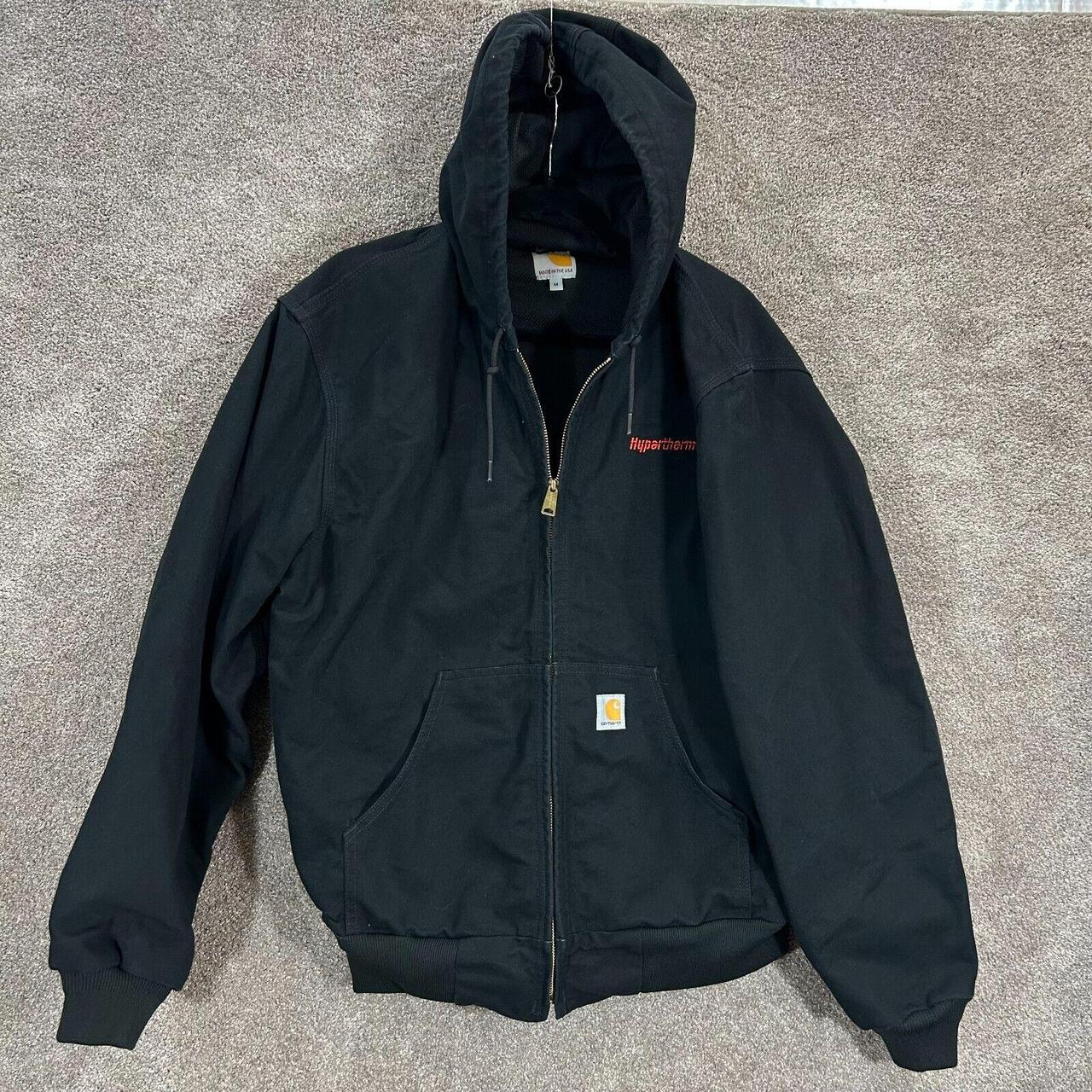 Carhartt Jacket Mens Medium Black Hooded Thermal... - Depop