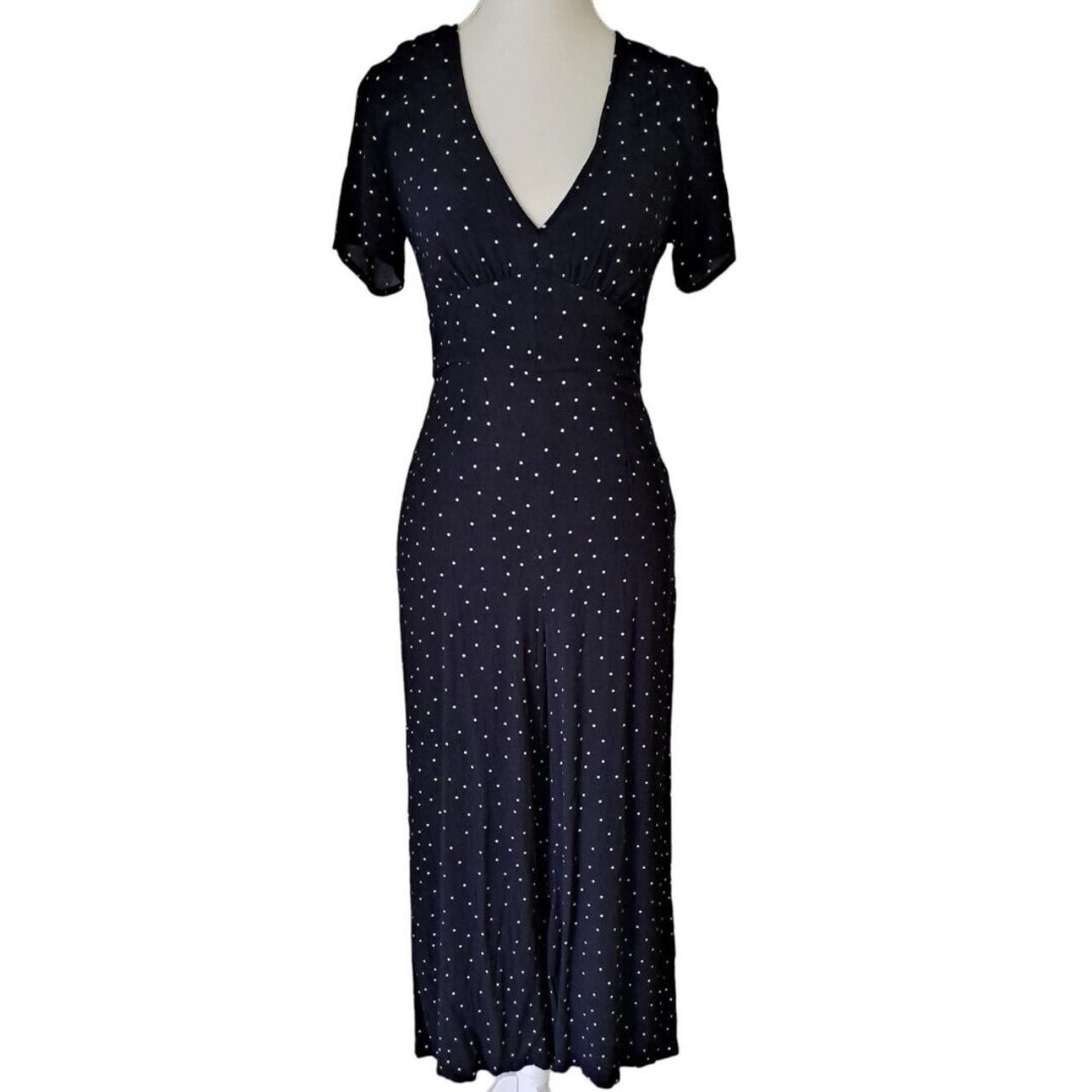 Dotti Jumpsuit - SIZE 6 - Navy & White Polka Dots.... - Depop