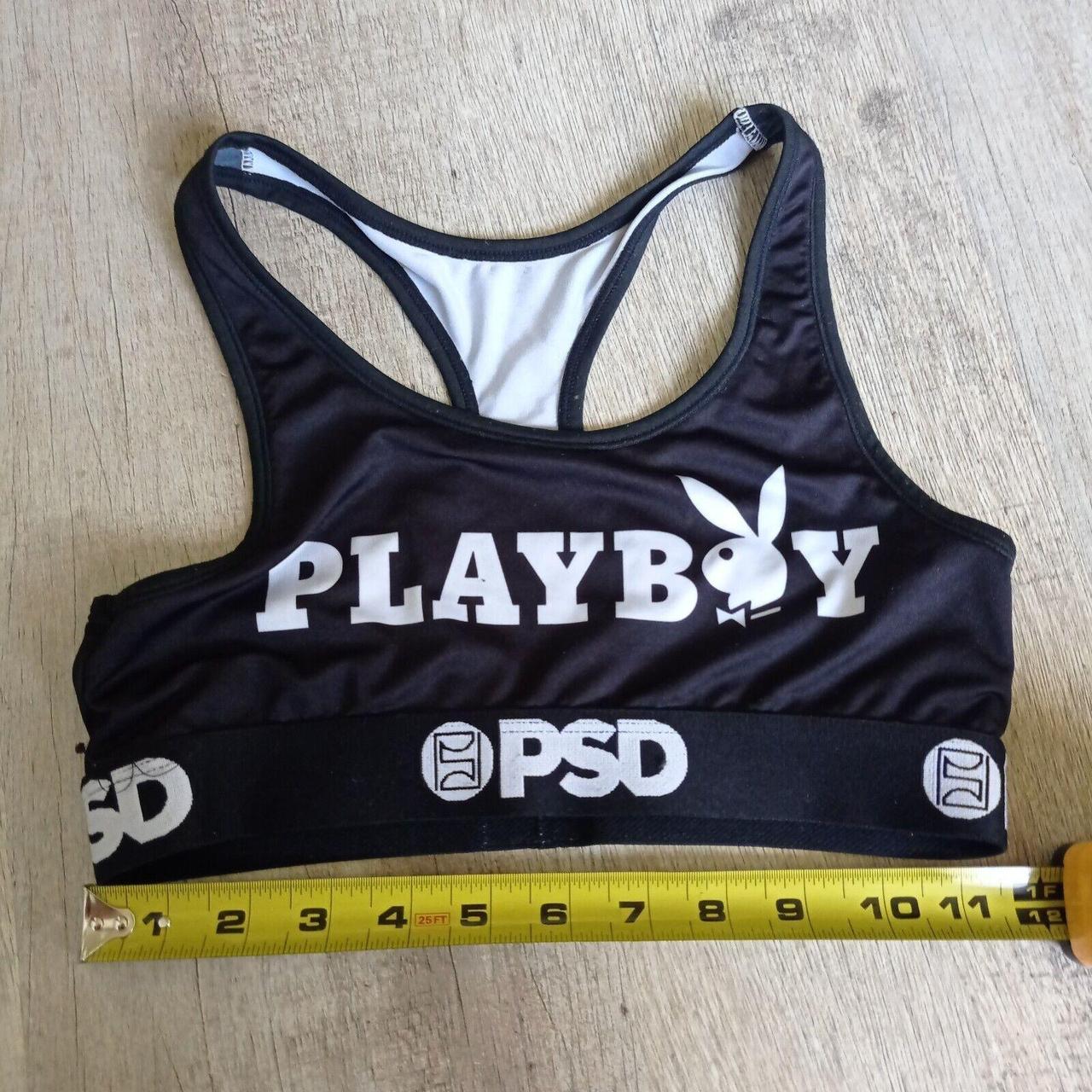 PSD Womens Playboy Logo Sports Bra M Black In great... - Depop