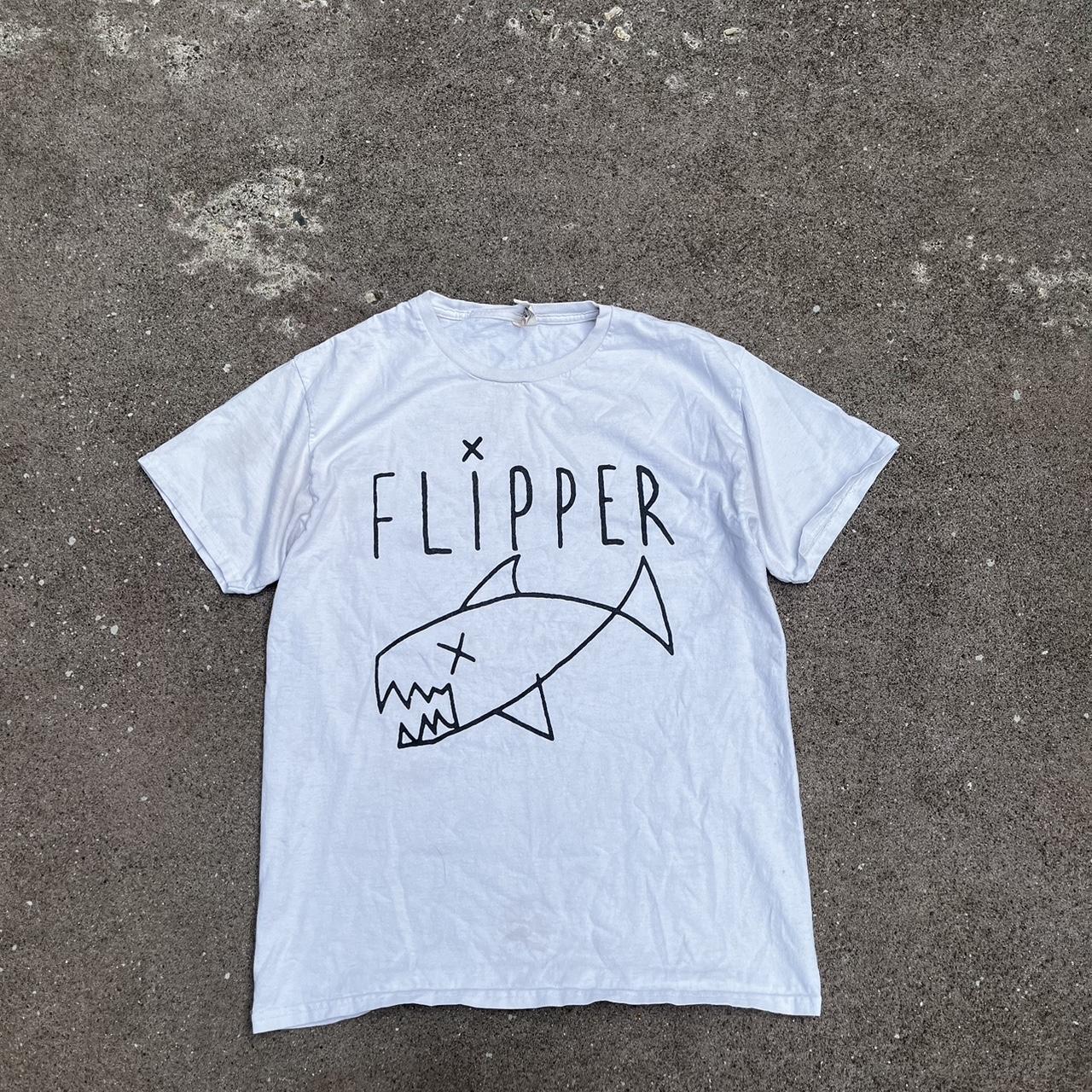 flipper band tee, size M, only been worn once - Depop
