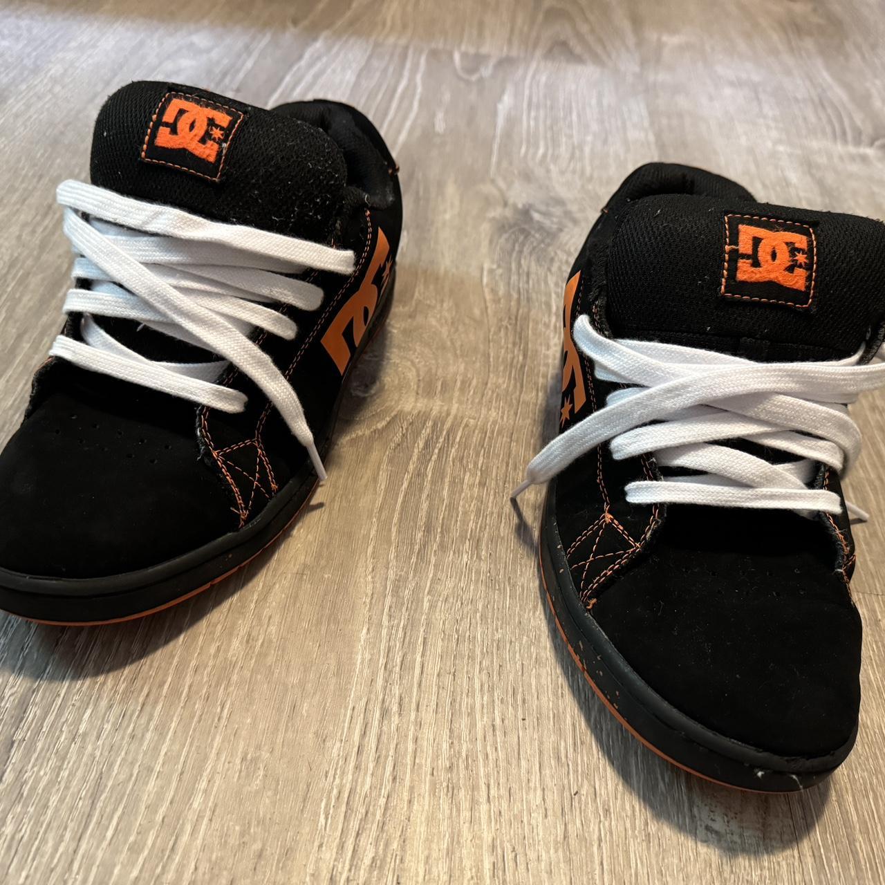 chunky orange dc shoes with orange dots on bottom,... - Depop
