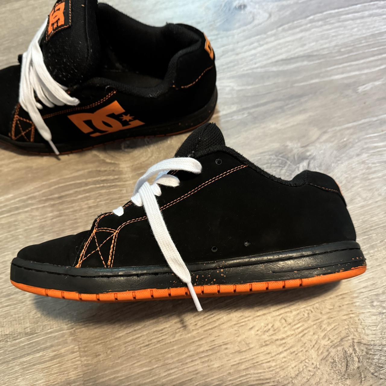 chunky orange dc shoes with orange dots on bottom,... - Depop