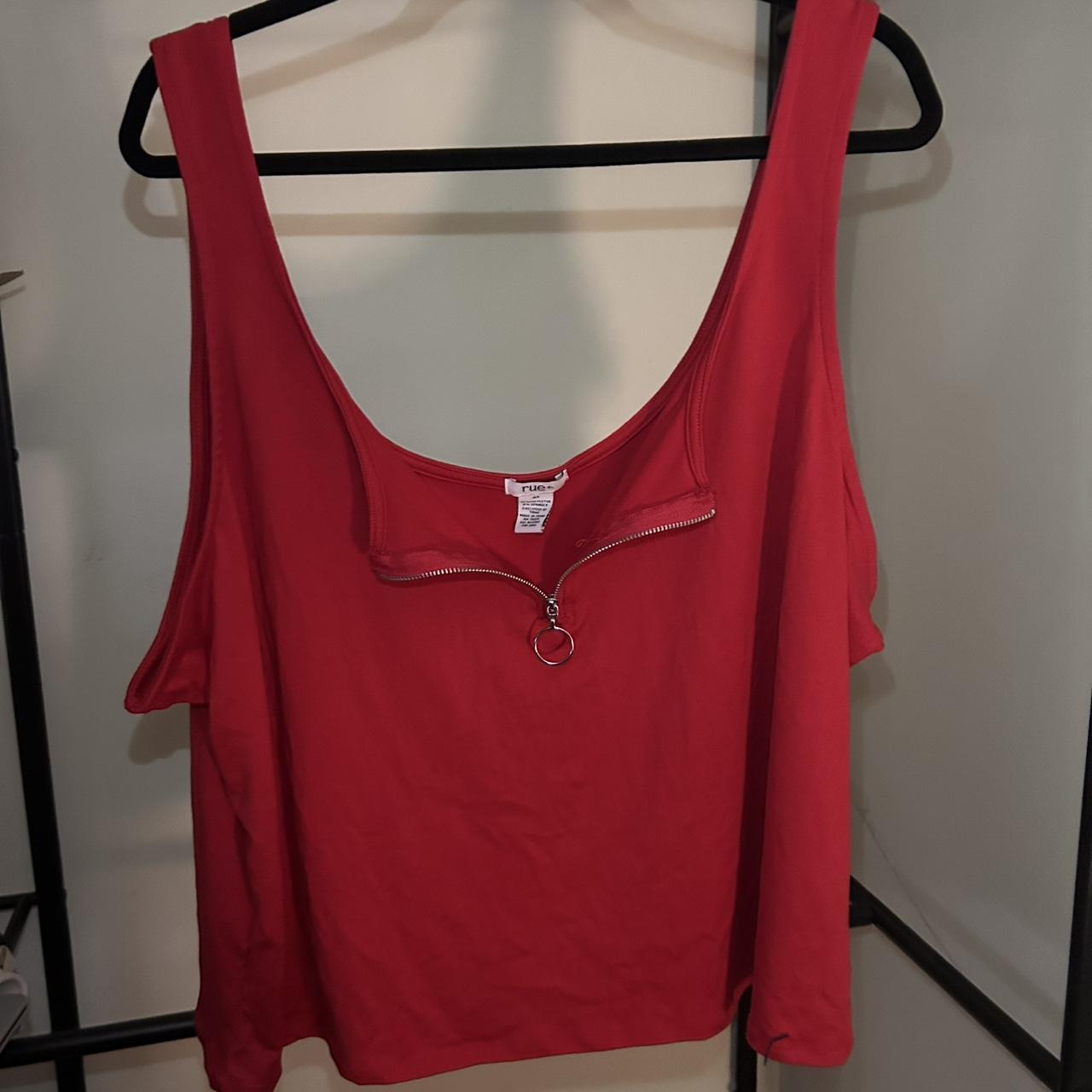 Red Rue 21 zip up top #redtop | Depop