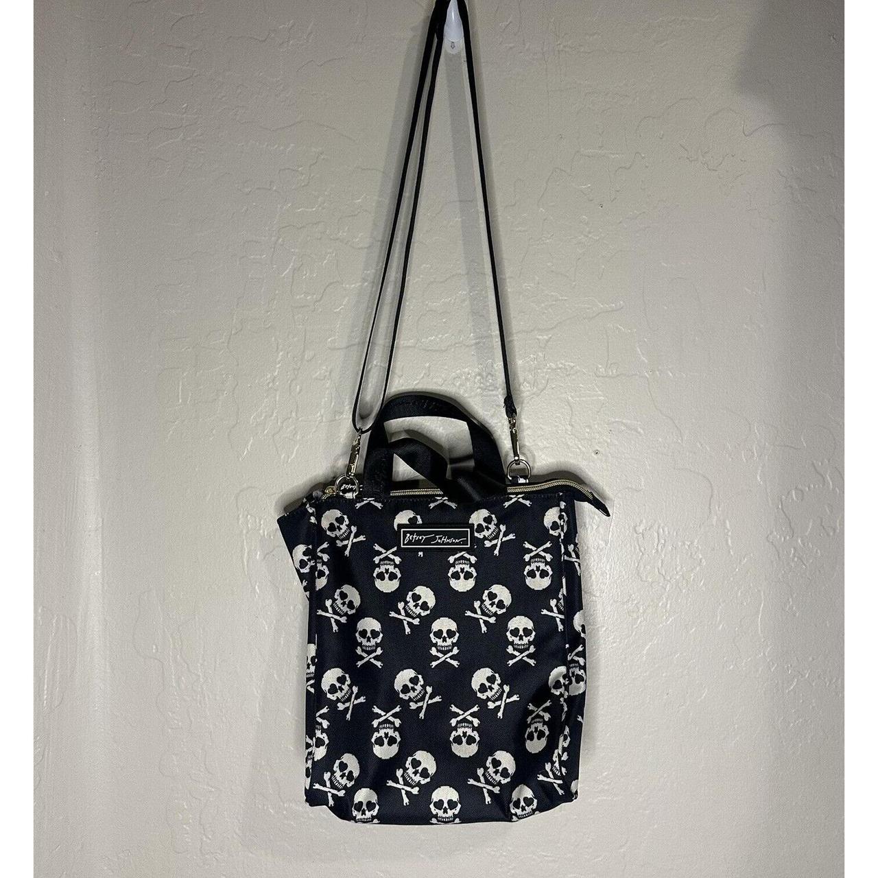 Betsey Johnson Skull Bones Zip Top Insulated Lunch... | Depop