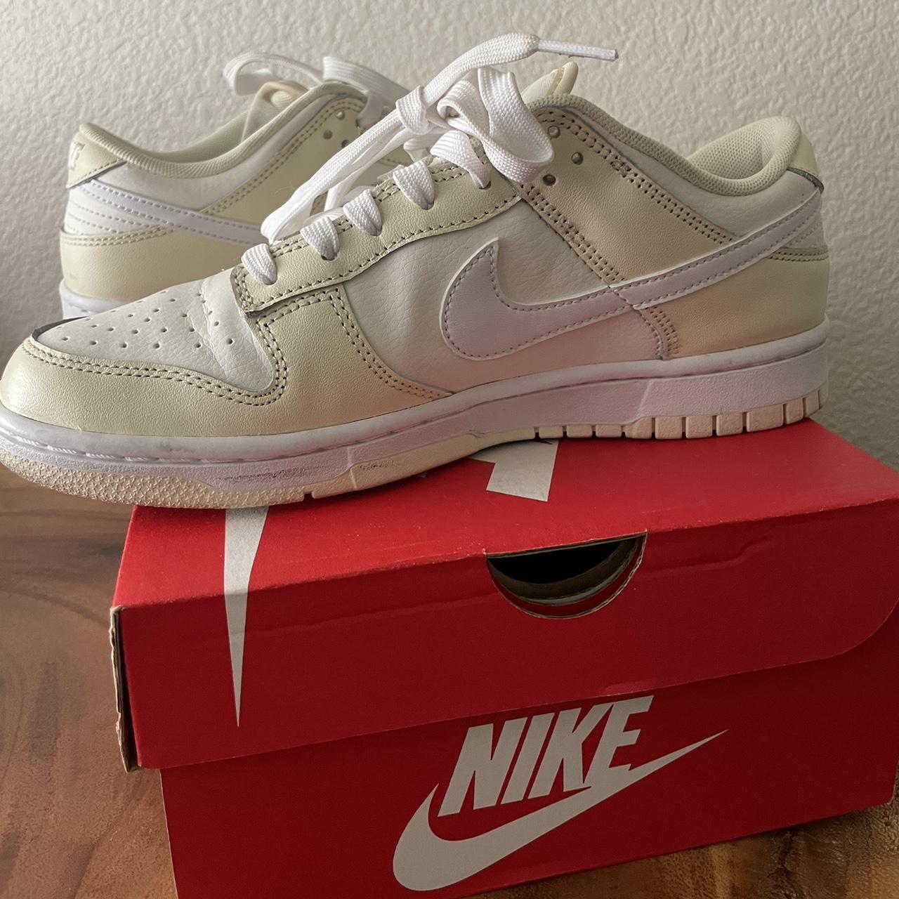 Nike dunk low - white cream. Size 6 (size 8 women).... - Depop