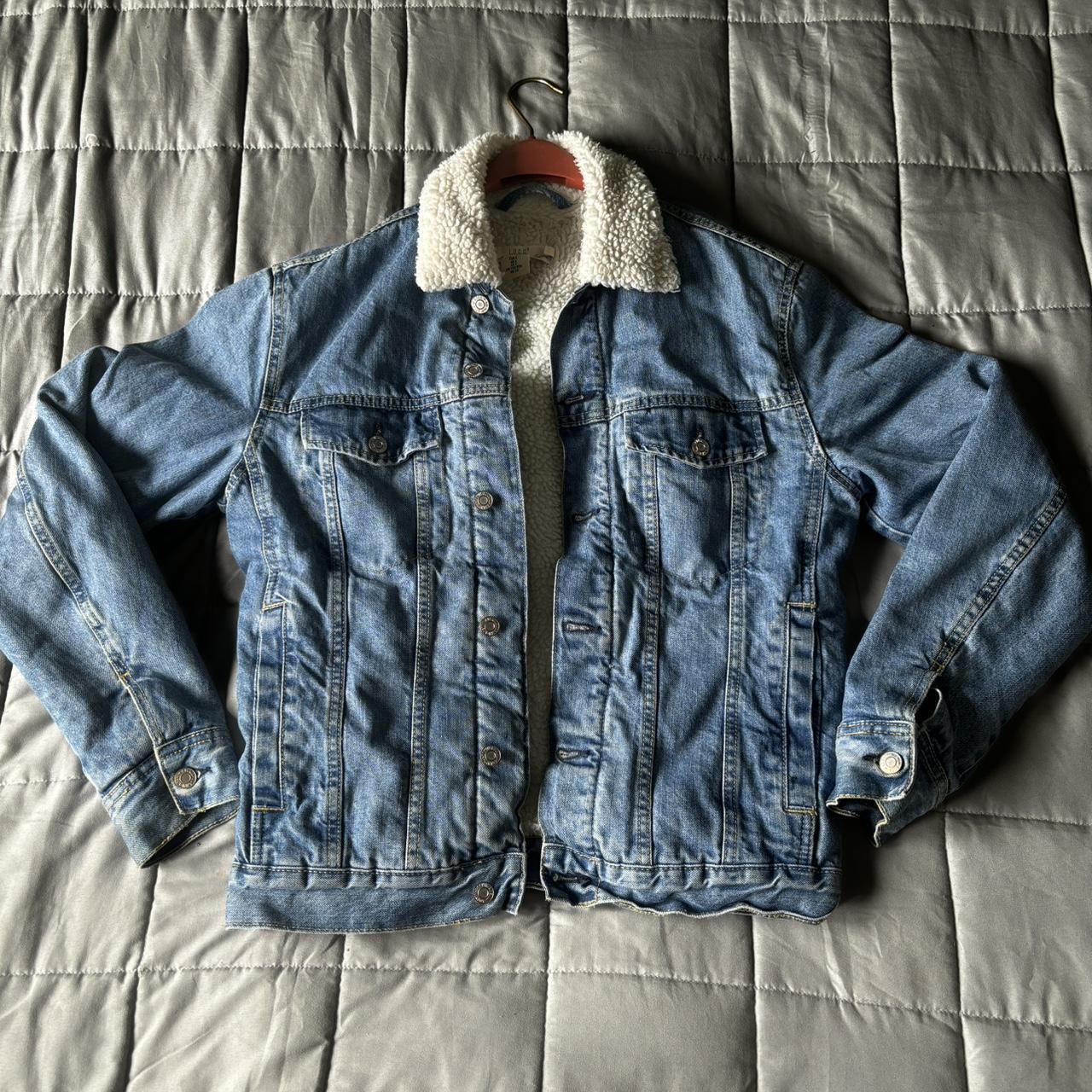 Heavy duty denim half Sherpa jacket. Retro fashion.... - Depop