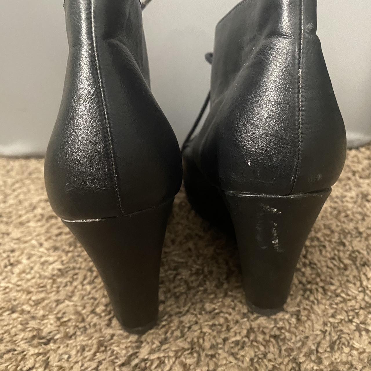 Nature Breeze Black wedge booties. Size 10... - Depop