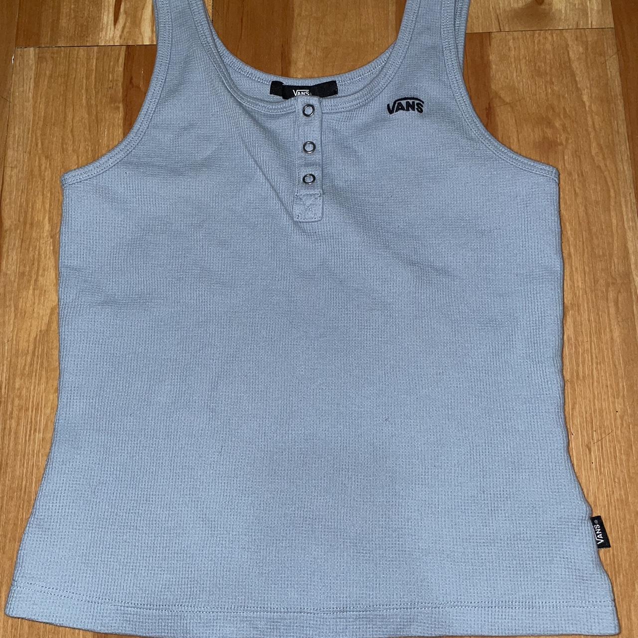 VANS waffle knit tank top, buttons unbutton, great... - Depop