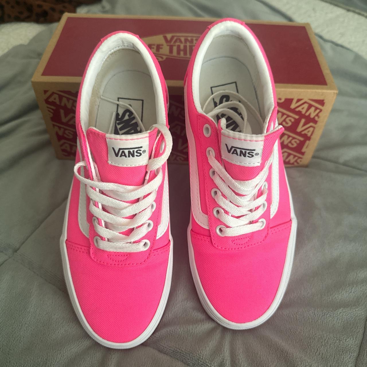 Neon pink vans Brand new Ladies size 7 wide Open to... - Depop
