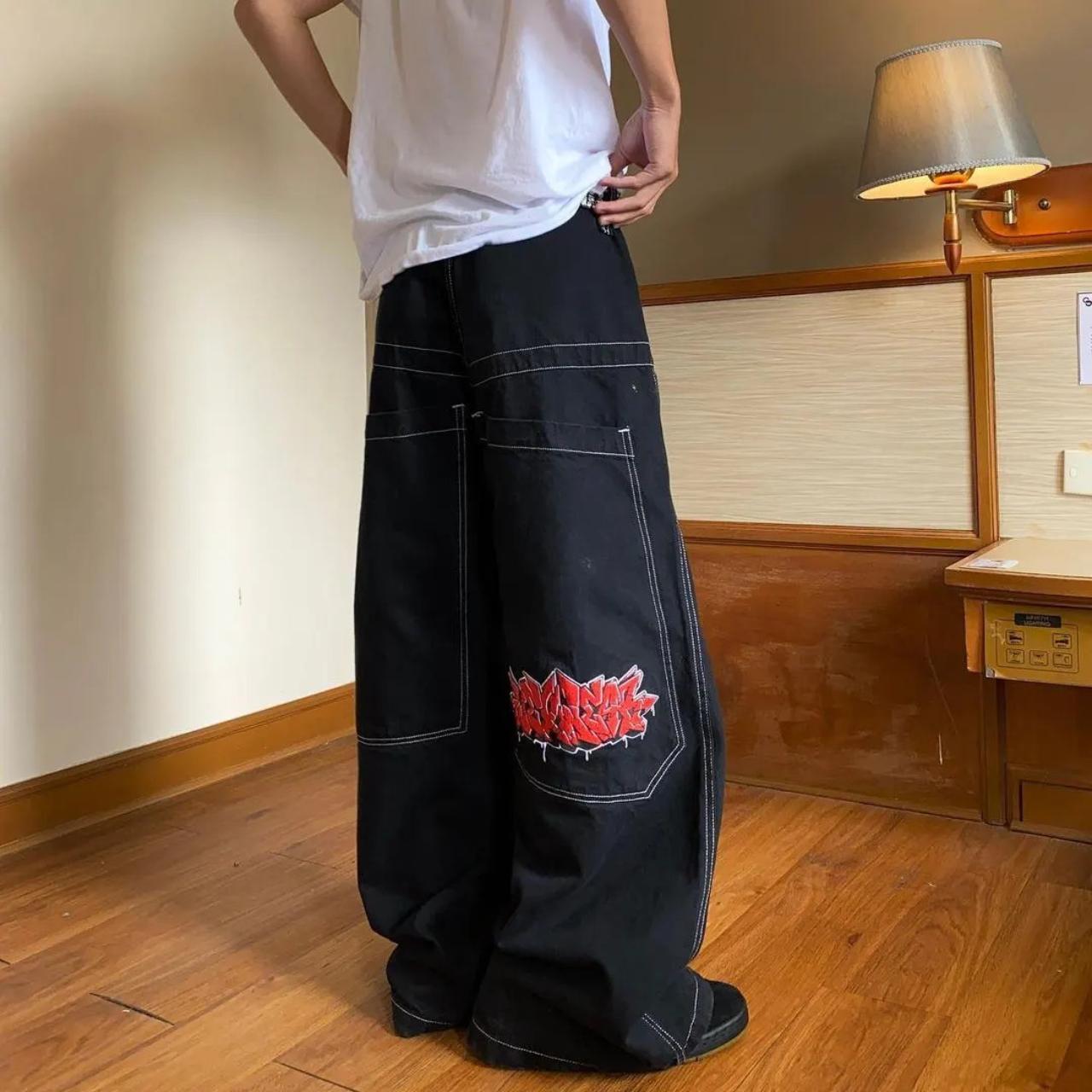 JNCO Jeans Baggy fit w huge pockets waist/full... - Depop