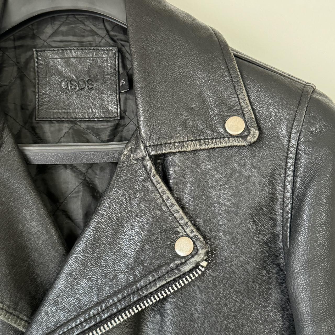 ASOS Leather Biker Jacket Genuine leather, not... - Depop