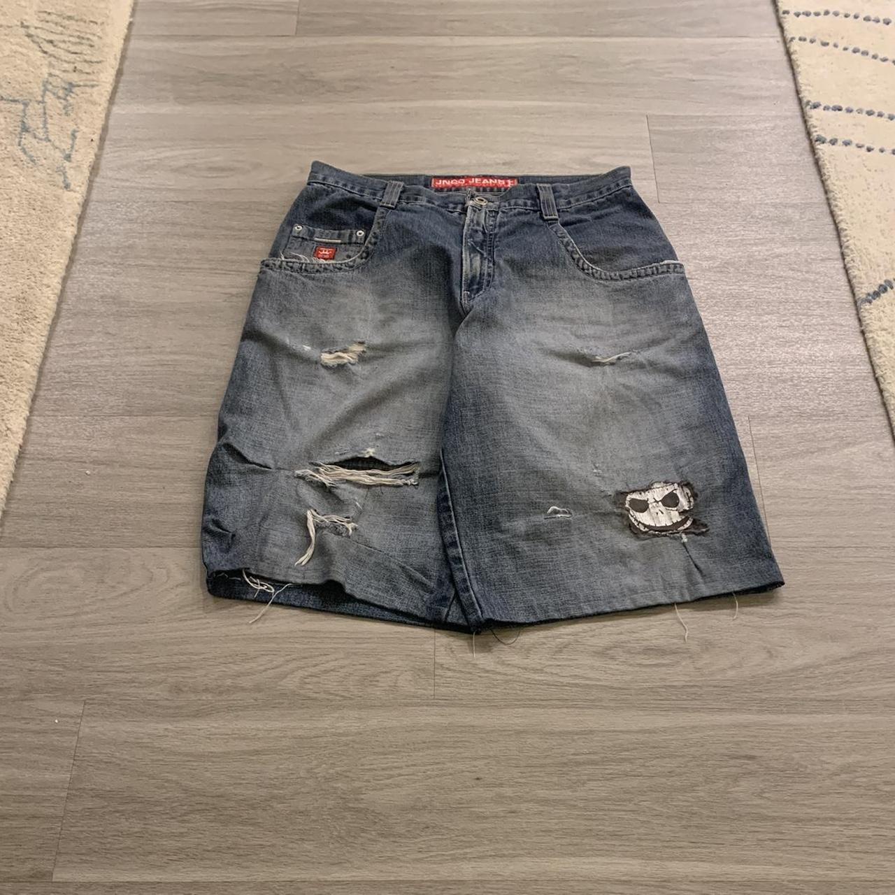 Crazy Jnco Rework Jorts Has a vintage tee shirt... - Depop