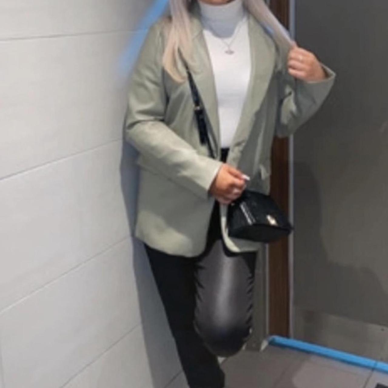 Primark slightly oversized faux leather blazer... - Depop