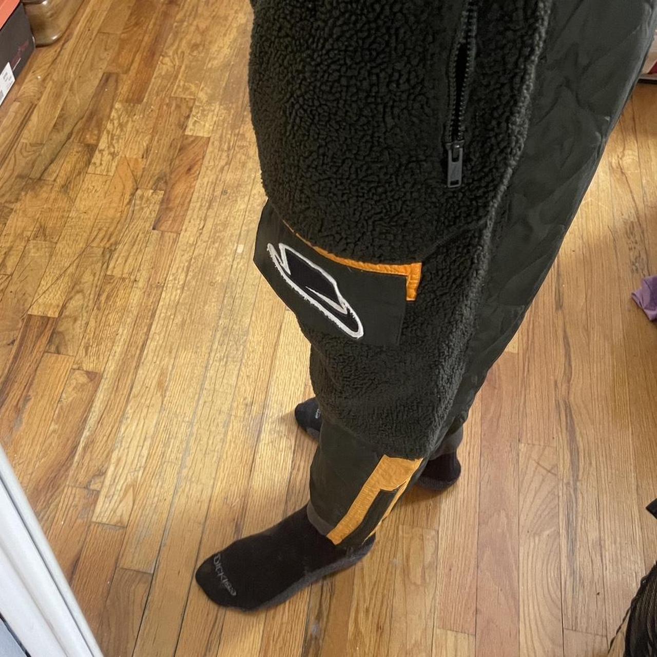 Nike ACG black and orange Sherpa fleece joggers.... - Depop