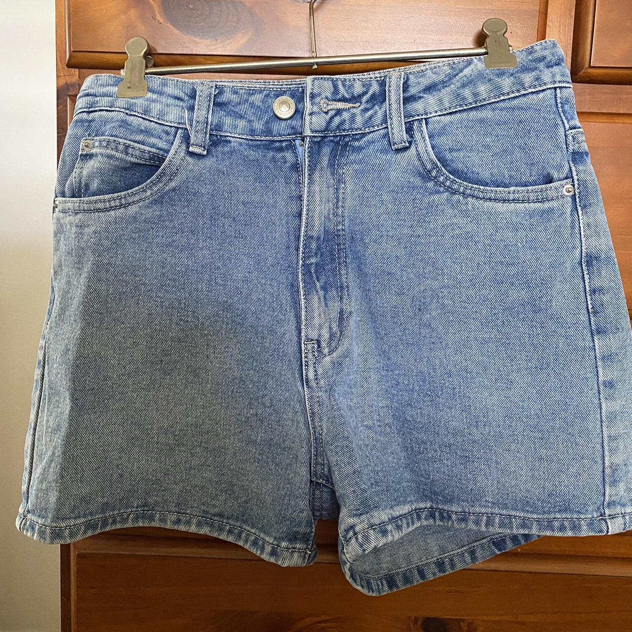 Princess Polly denim high waisted shorts Size 8AU - Depop