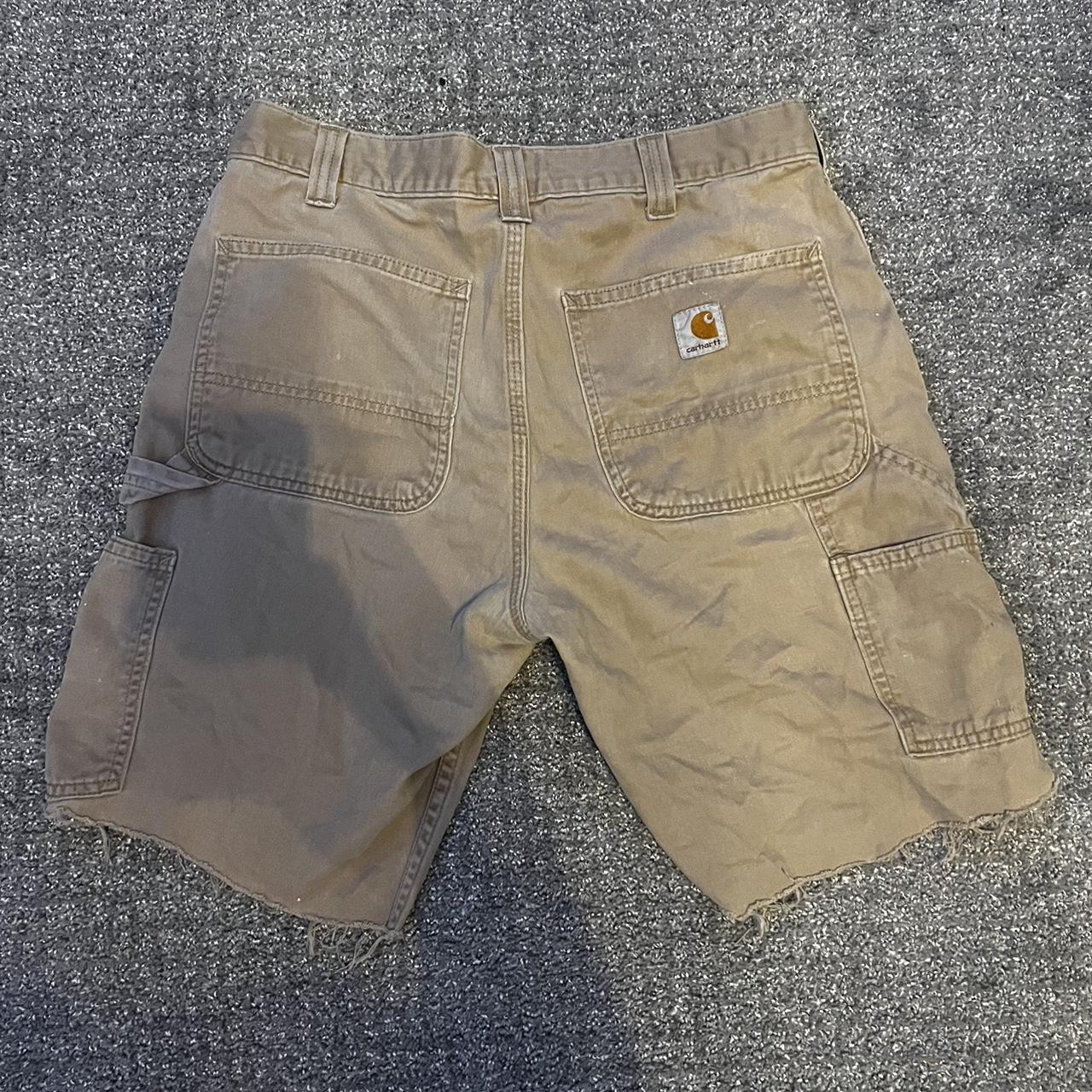 Carhartt jorts Condition: good Color: tan Size: 32x30 - Depop
