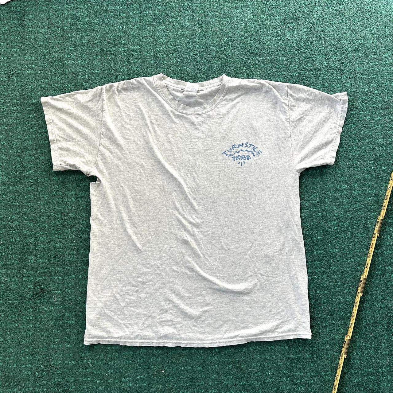 Turnstile Tribe Nonstop Feeling Thrashed Grey T... | Depop
