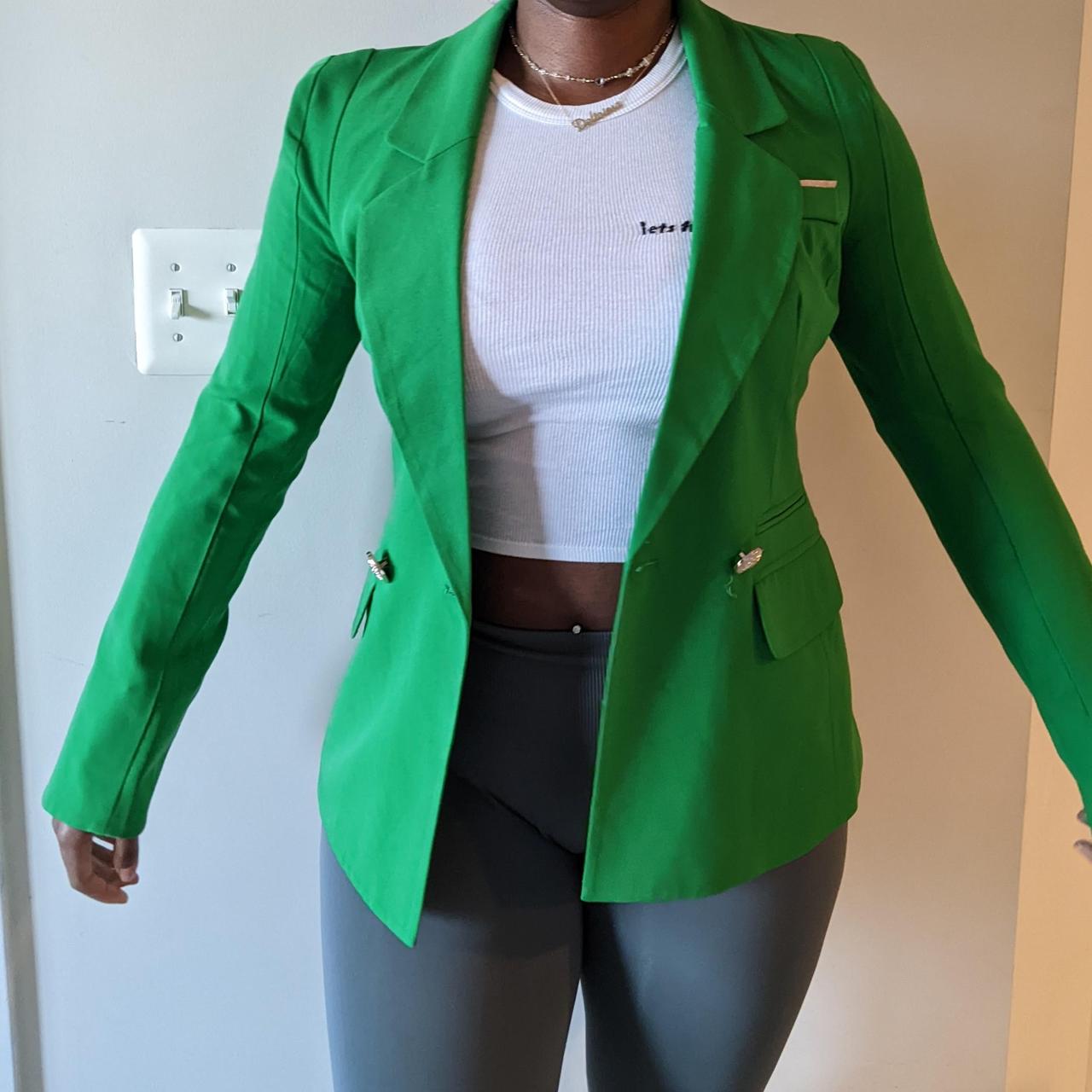 Kelly Green Blazer Size small Cleaning out my... - Depop