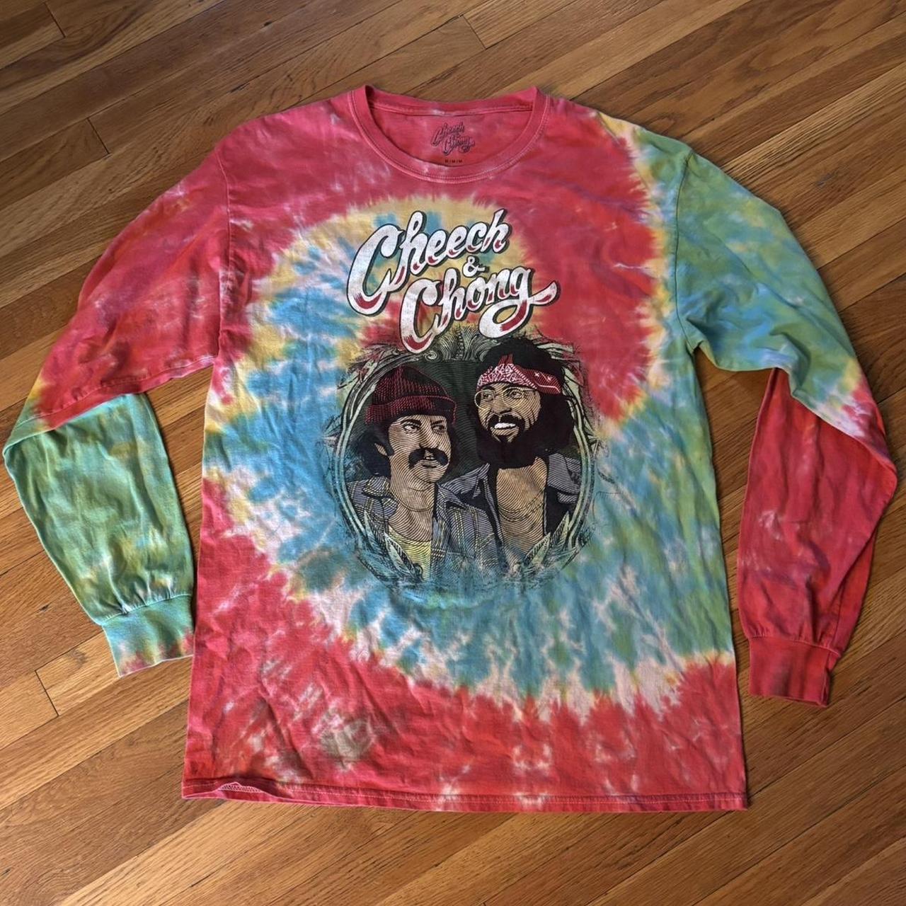 Cheech & Chong Long Sleeve tie dye portrait T Shirt... | Depop