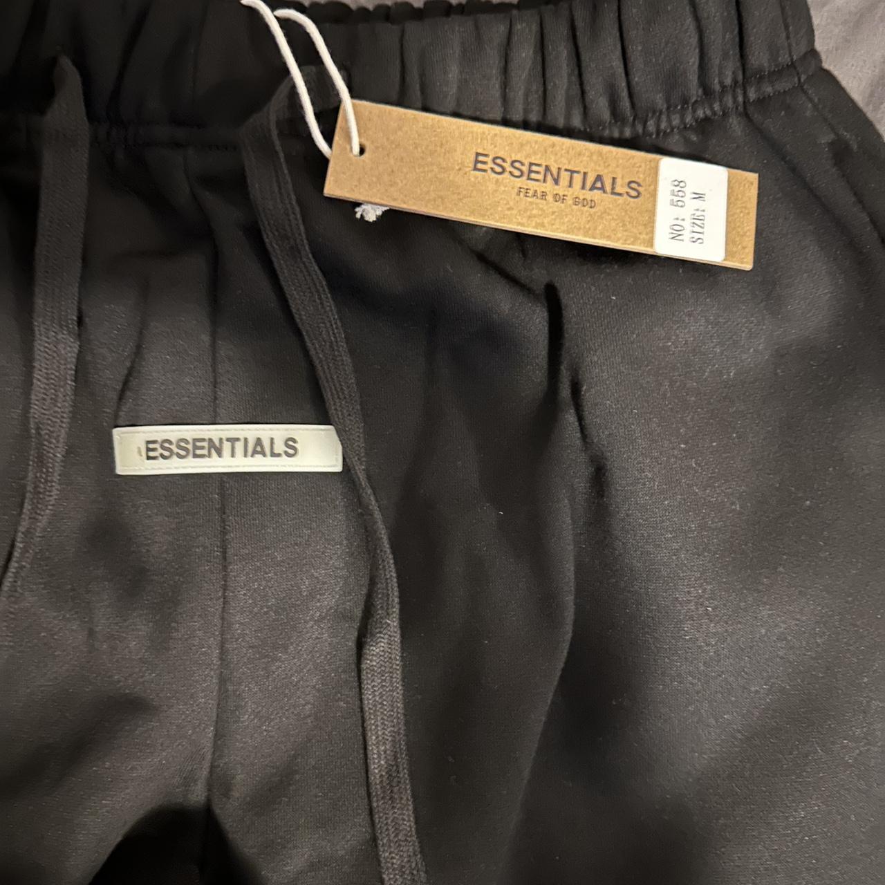 Black Fear of God Essentials Joggers Size M, fit is... - Depop