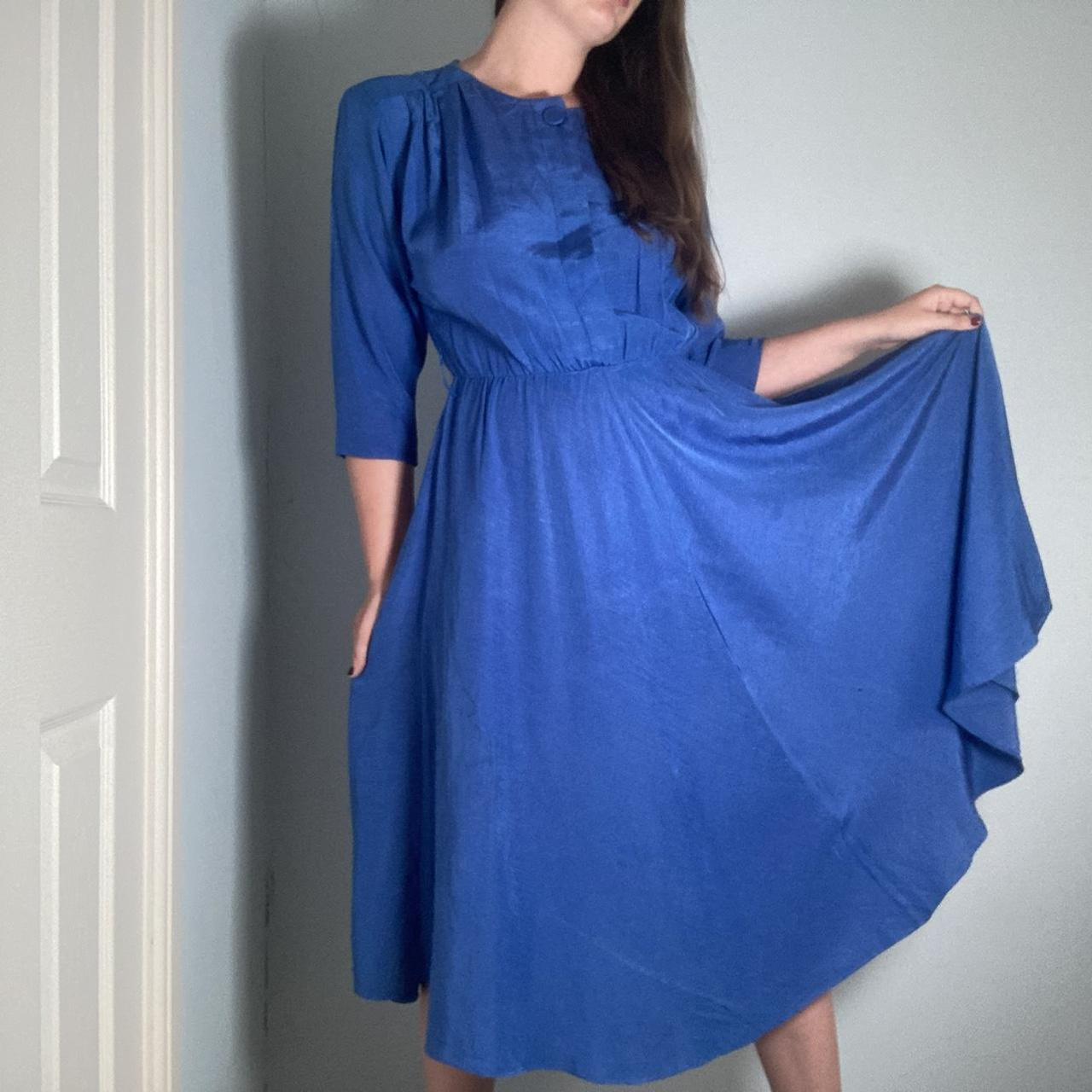 Vintage 80s Blue Dress ️‍🔥 Beautiful Sturt Alan 80s... - Depop