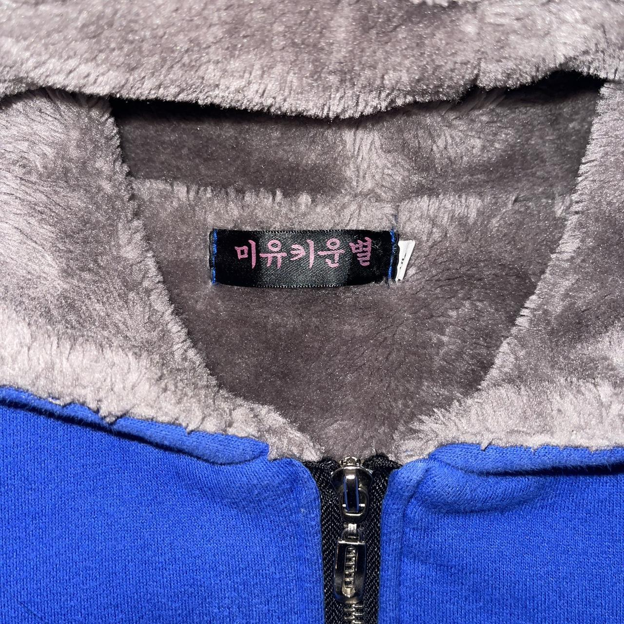 ADLV Blue Grey Fur Jacket Very good condition... - Depop