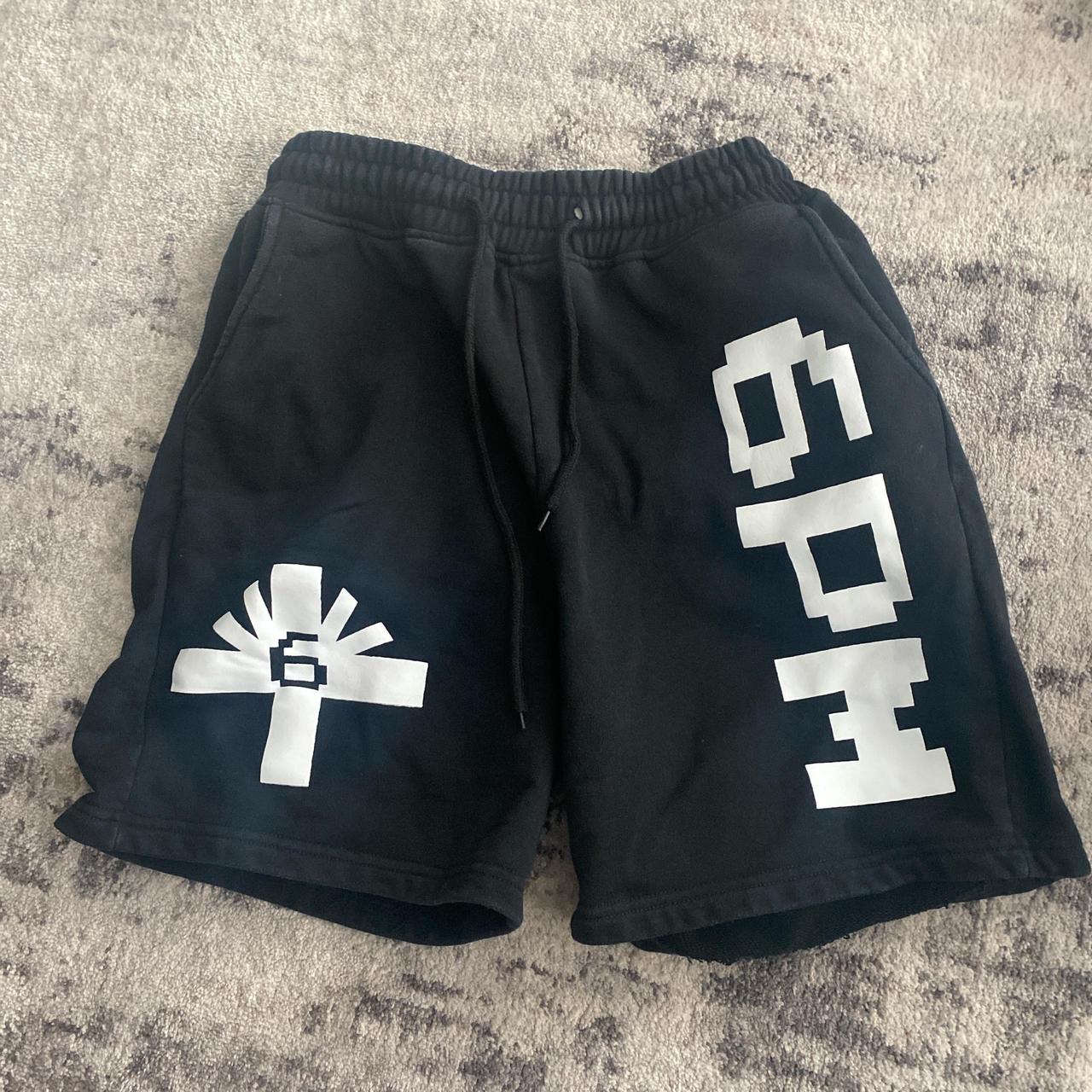 Black and White vertebrae shorts $60 obo - Depop