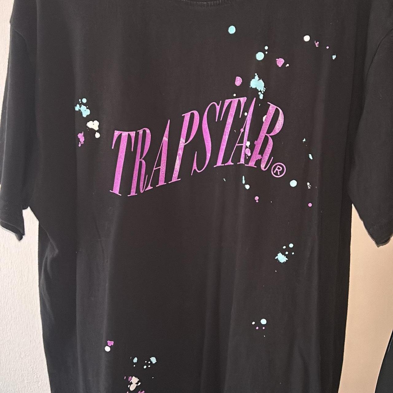 Trapstar black and purple paint tee #trapstar Medium | Depop